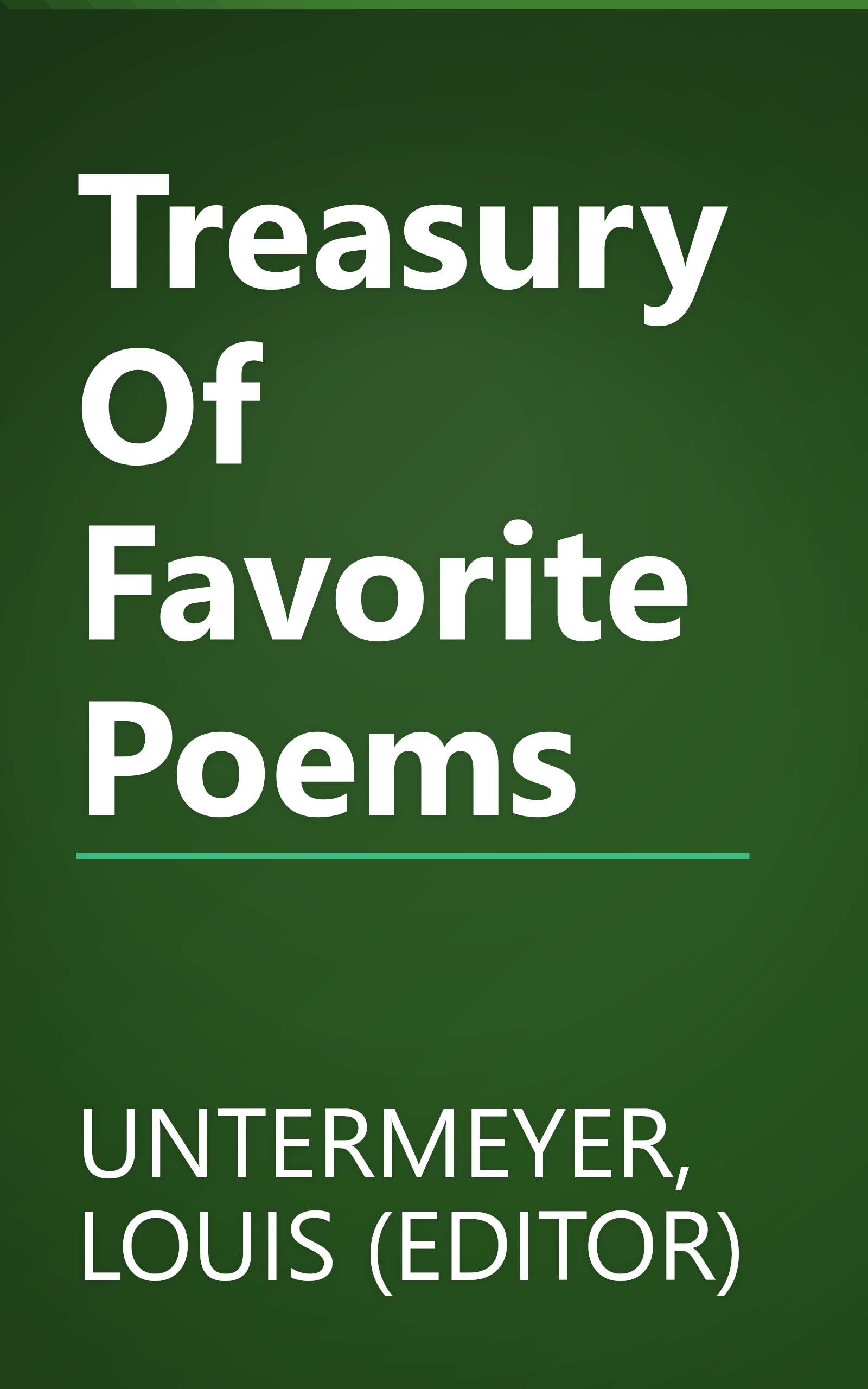 Treasury Of Favorite Poems book cover