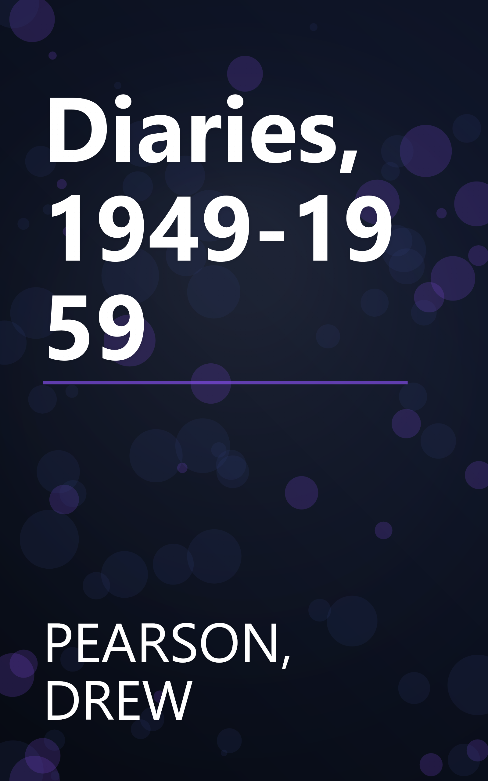 Diaries, 1949-1959 book cover