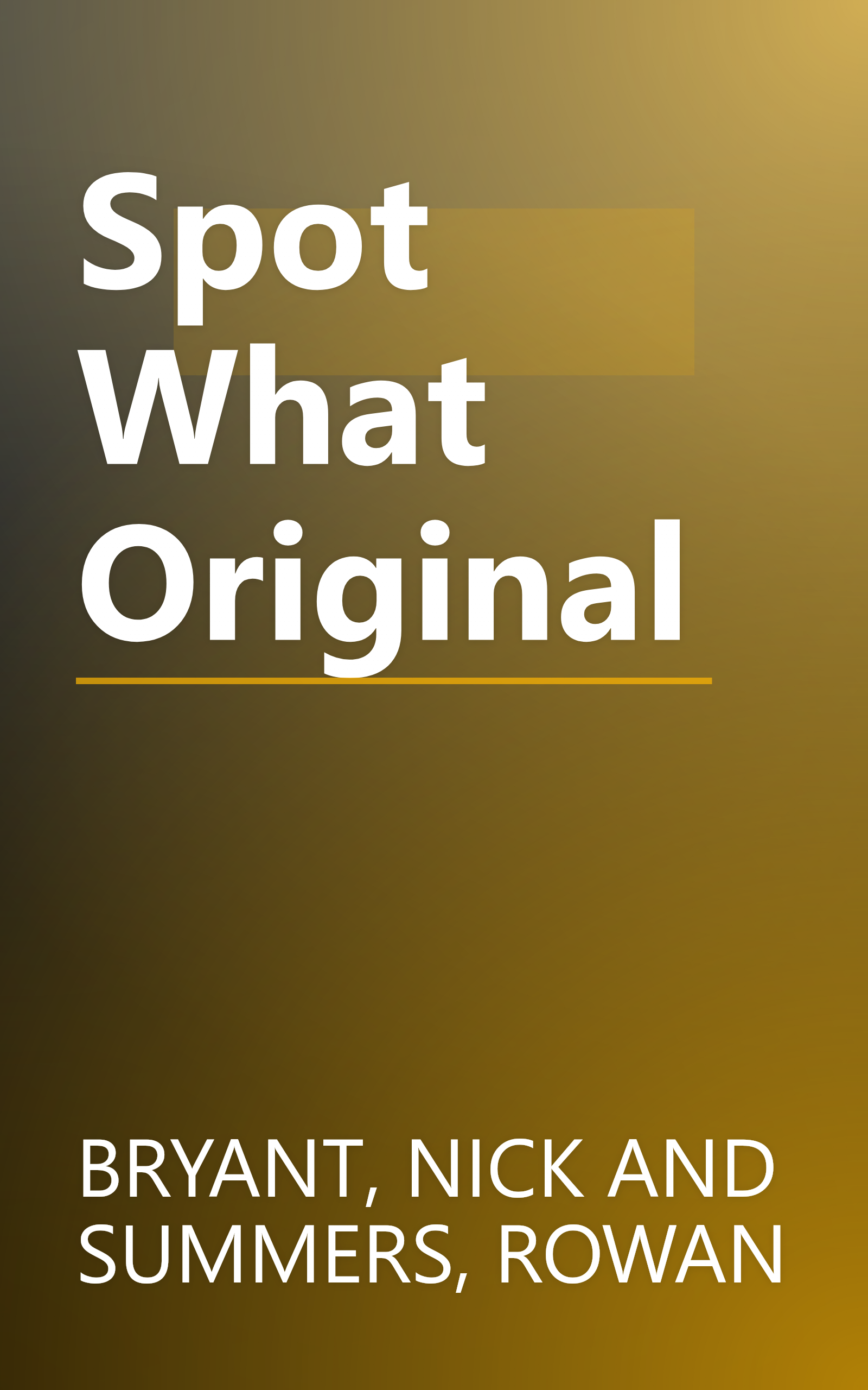 Spot What Original book cover