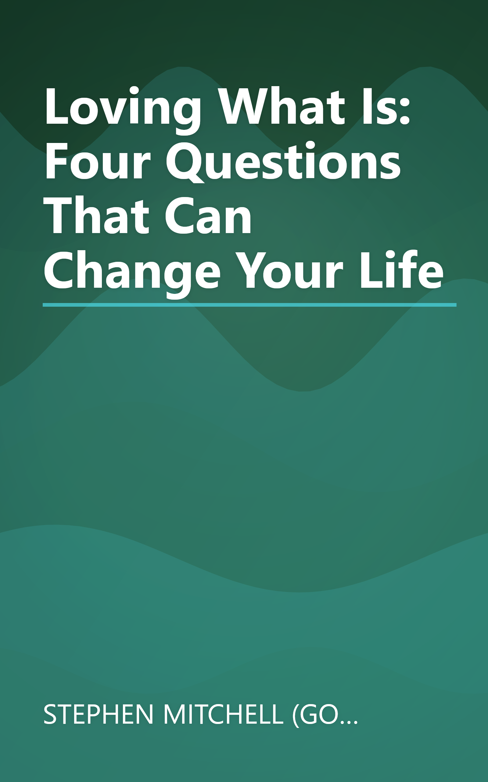 Loving What Is: Four Questions That Can Change Your Life book cover