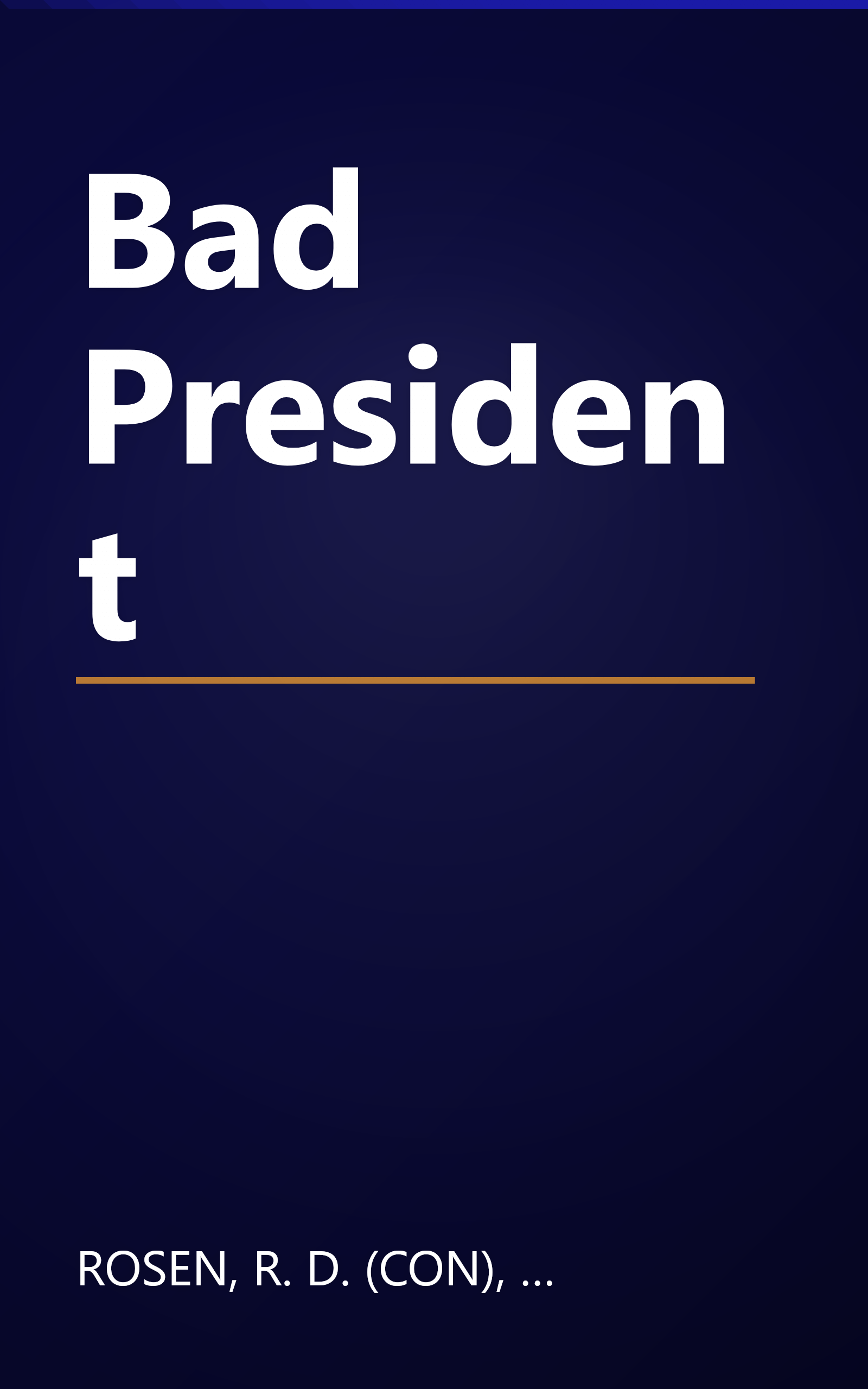 Bad President book cover