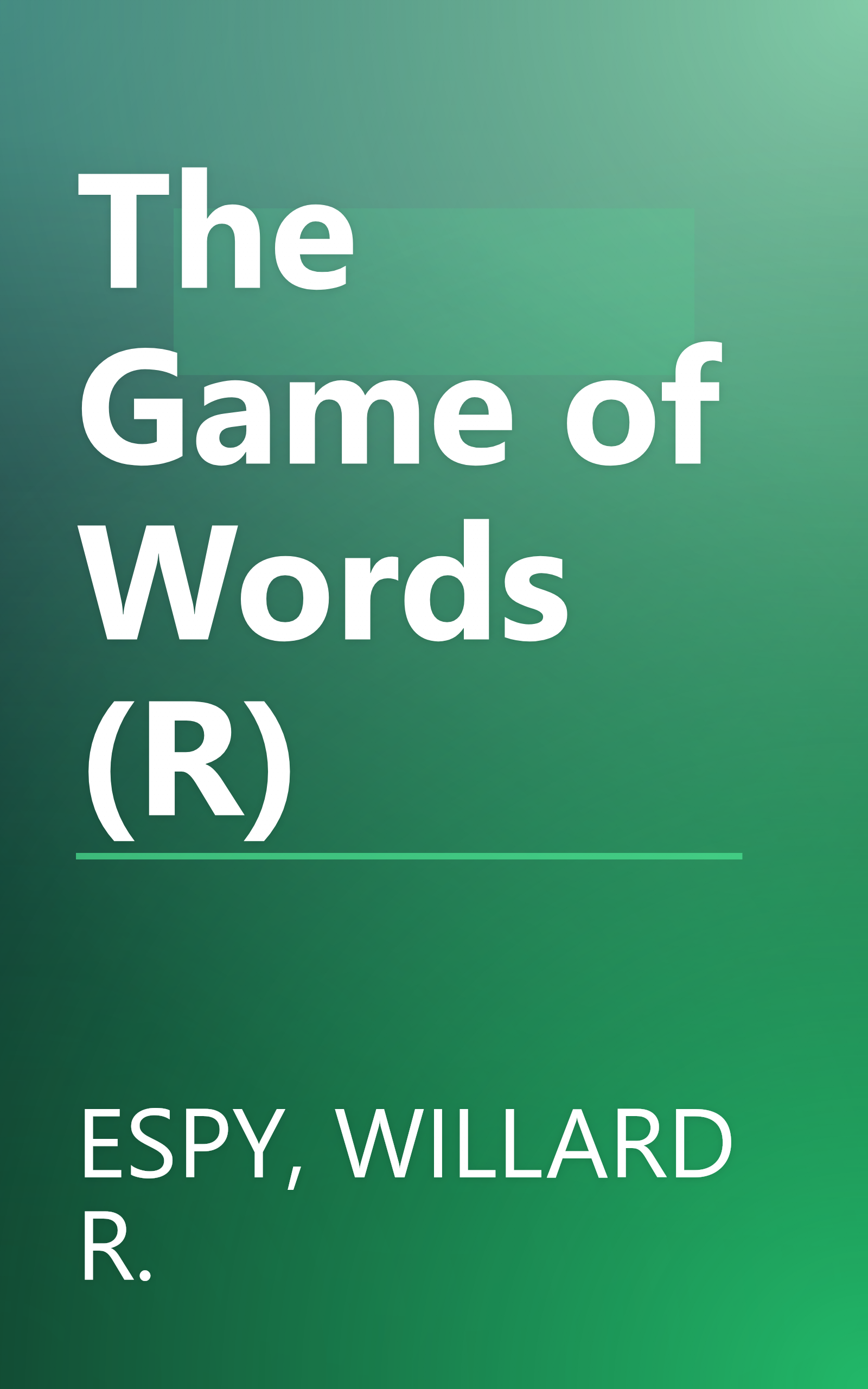 The Game of Words (R) book cover