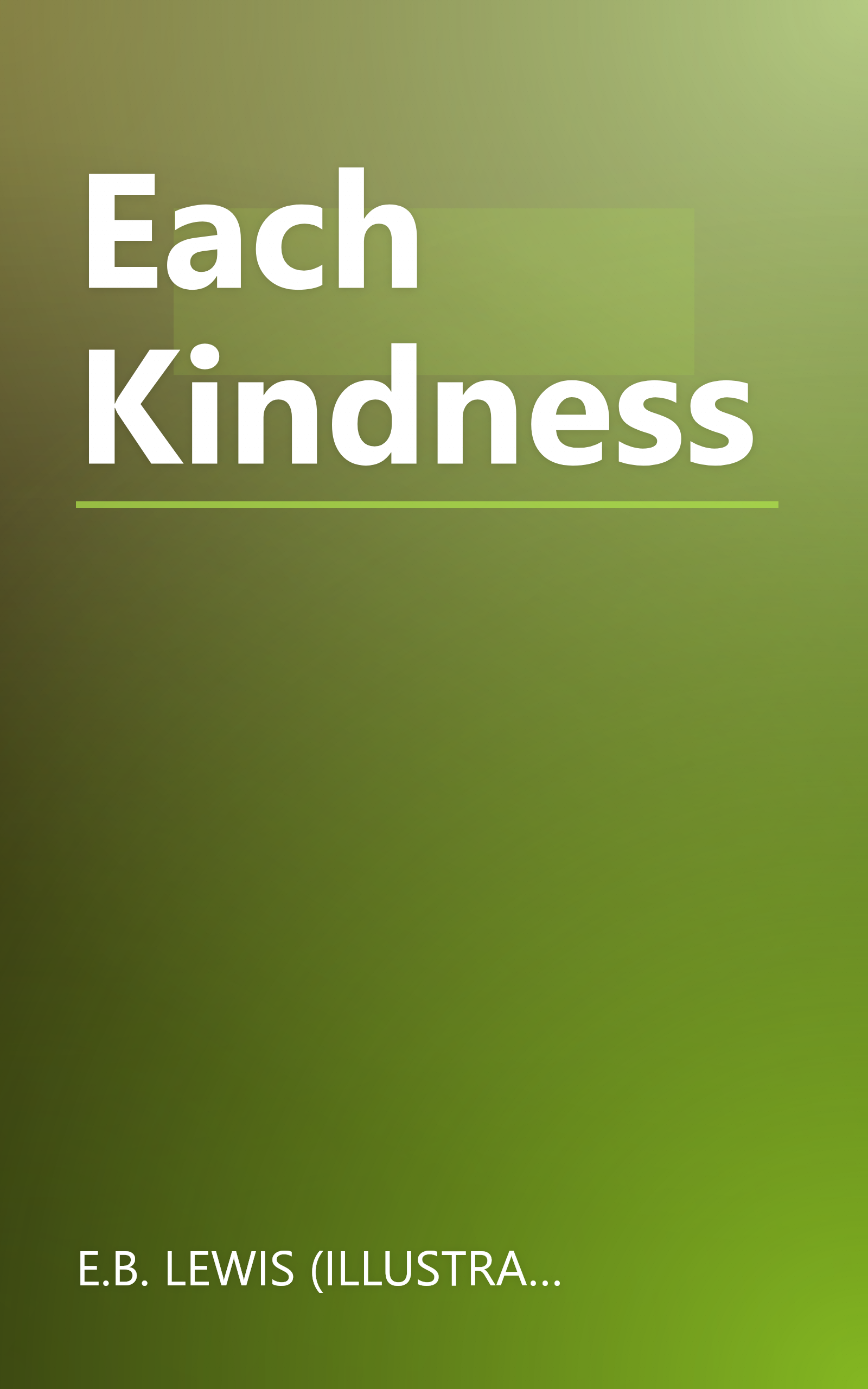 Each Kindness book cover
