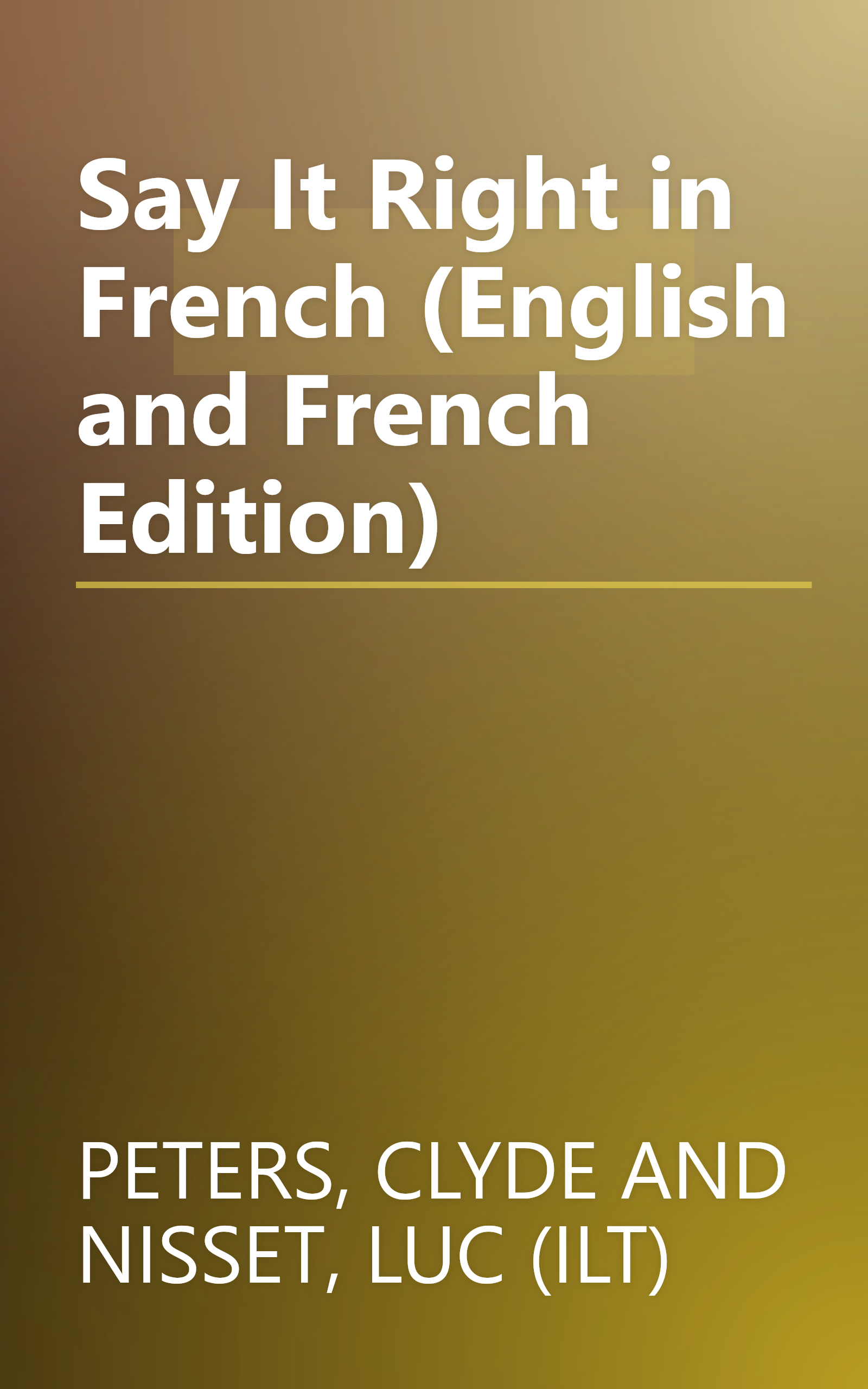 Say It Right in French (English and French Edition) book cover