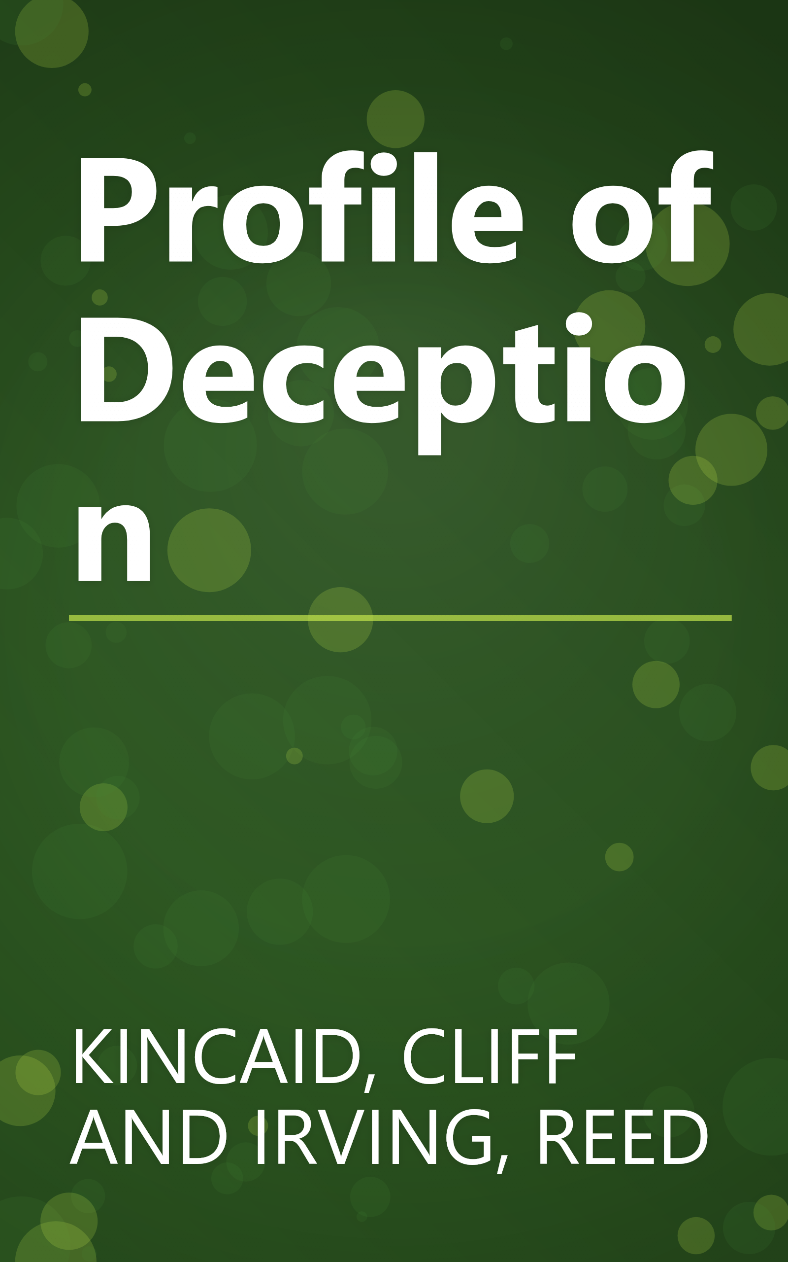 Profile of Deception book cover