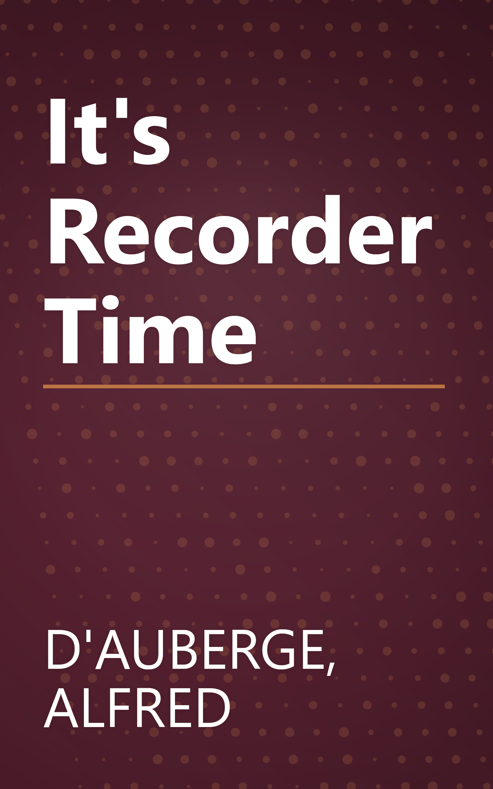 It's Recorder Time book cover