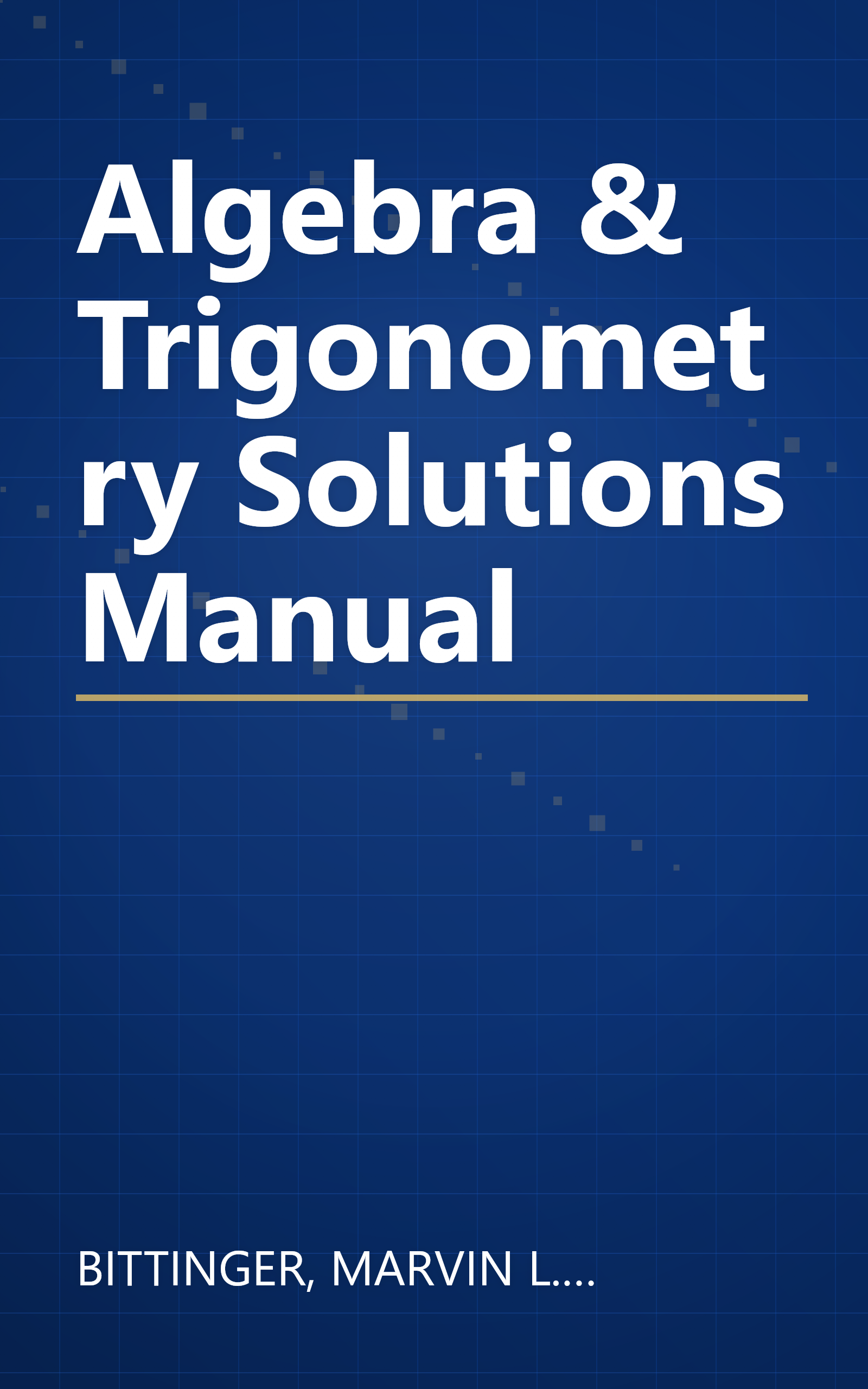 Algebra & Trigonometry Solutions Manual book cover