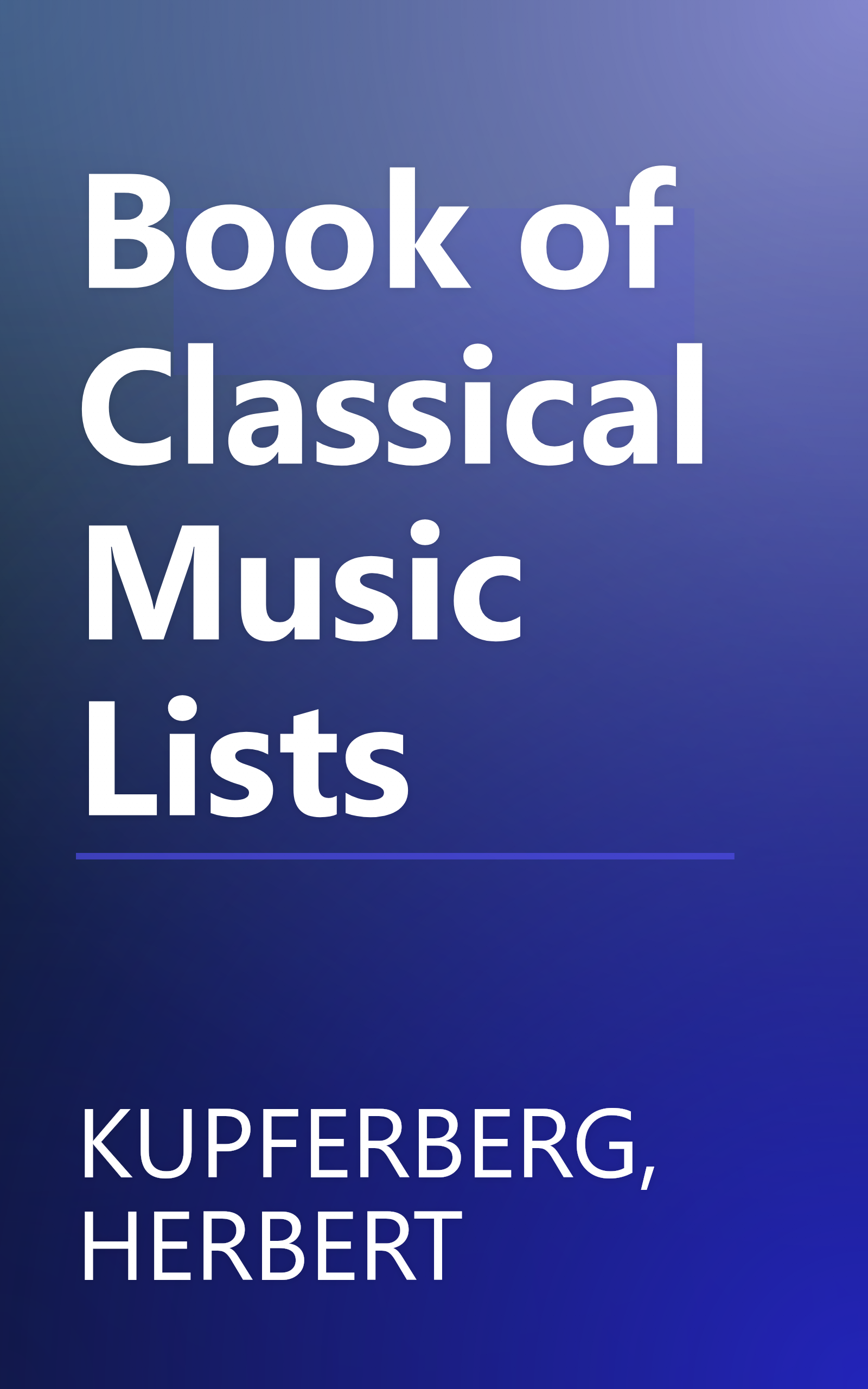 Book of Classical Music Lists book cover