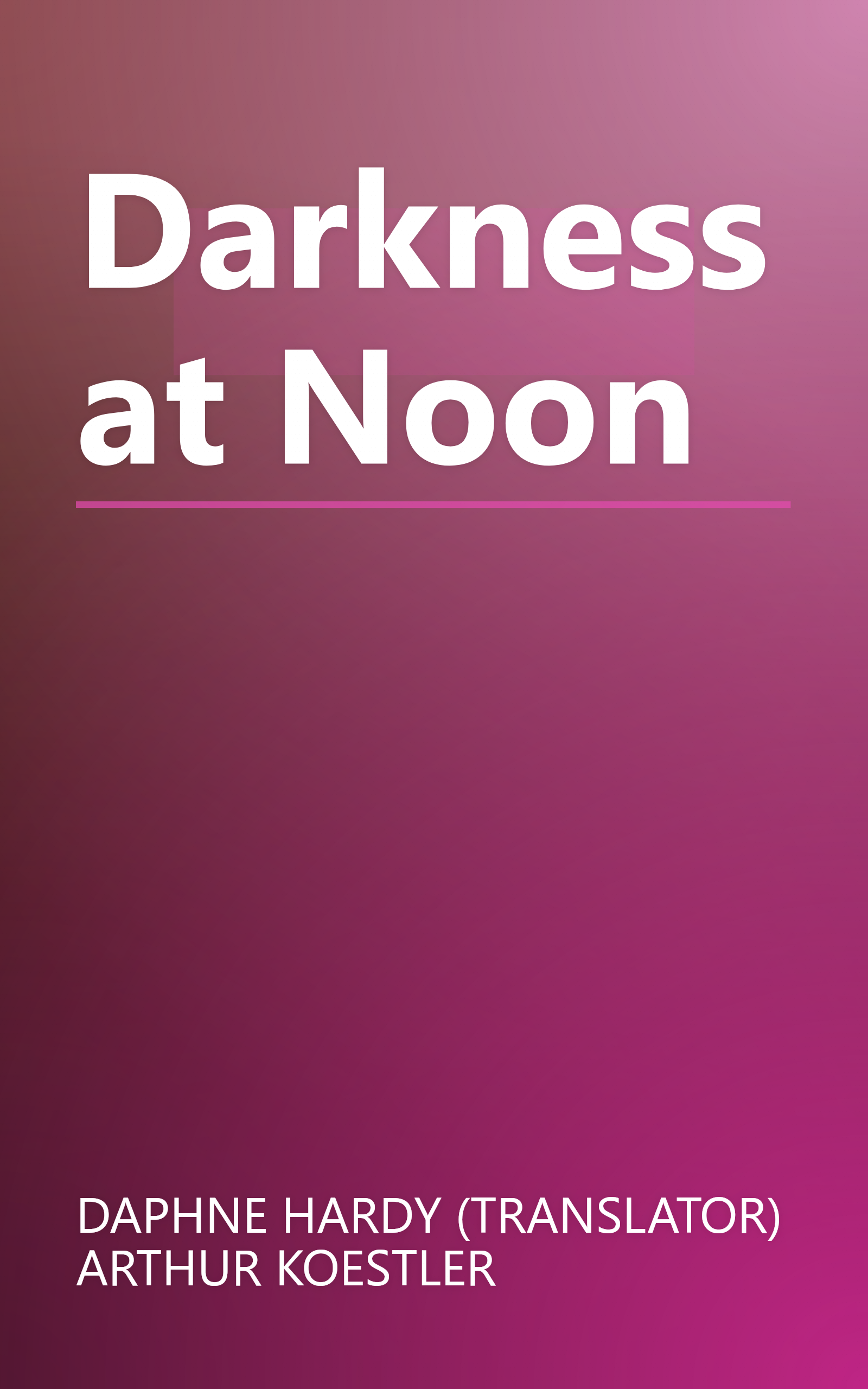 Darkness at Noon book cover
