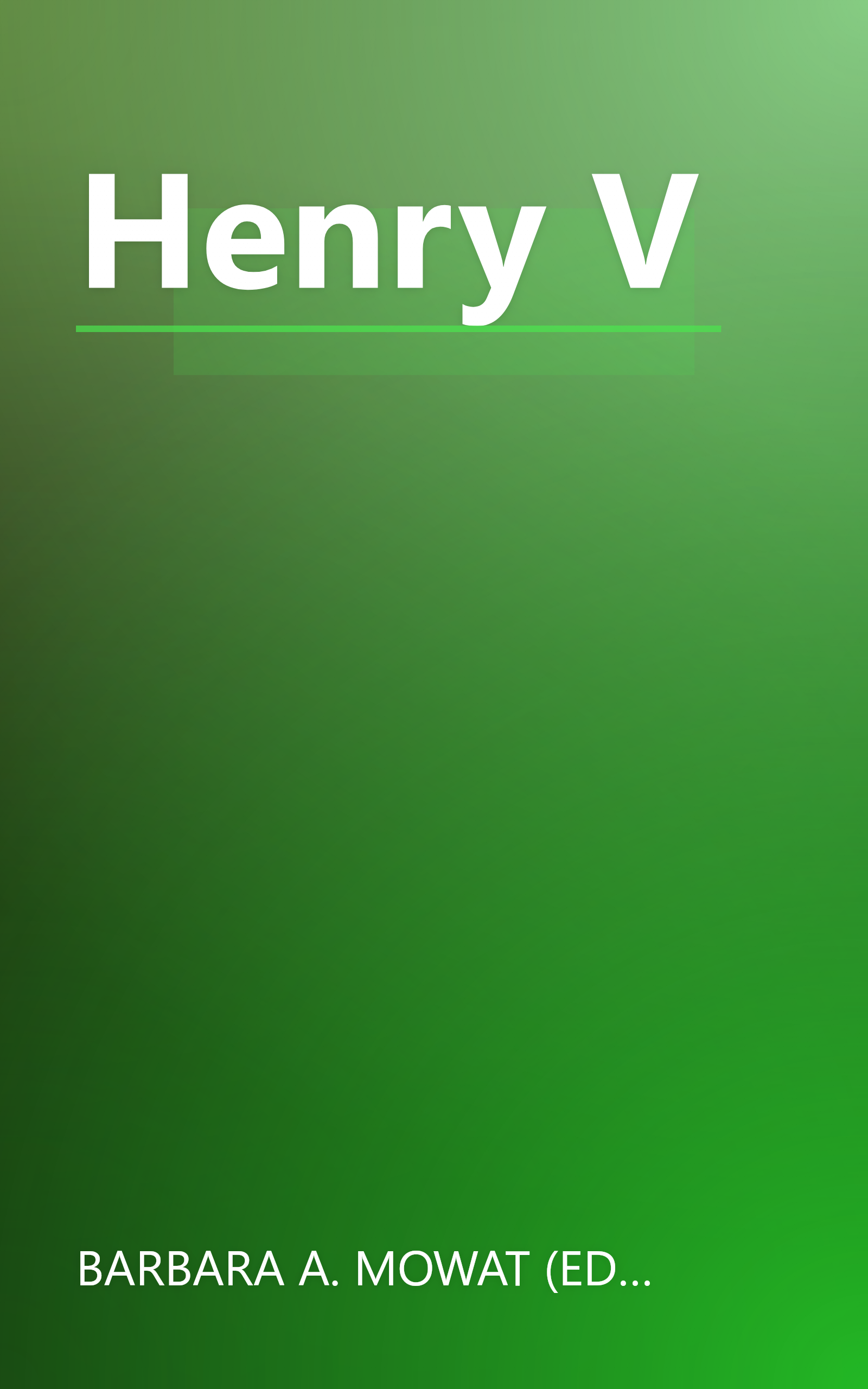 Henry V book cover