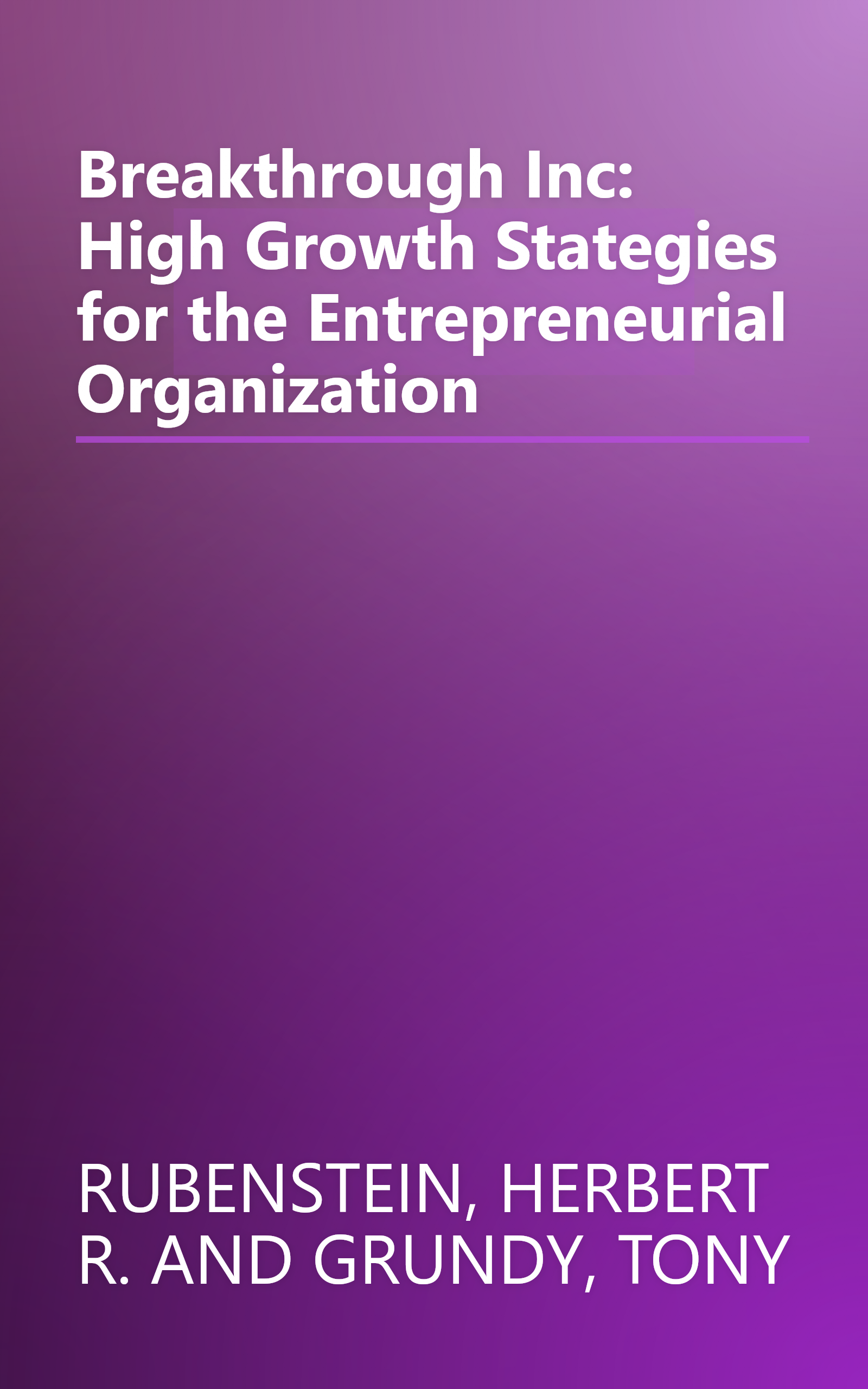 Breakthrough Inc: High Growth Stategies for the Entrepreneurial Organization book cover