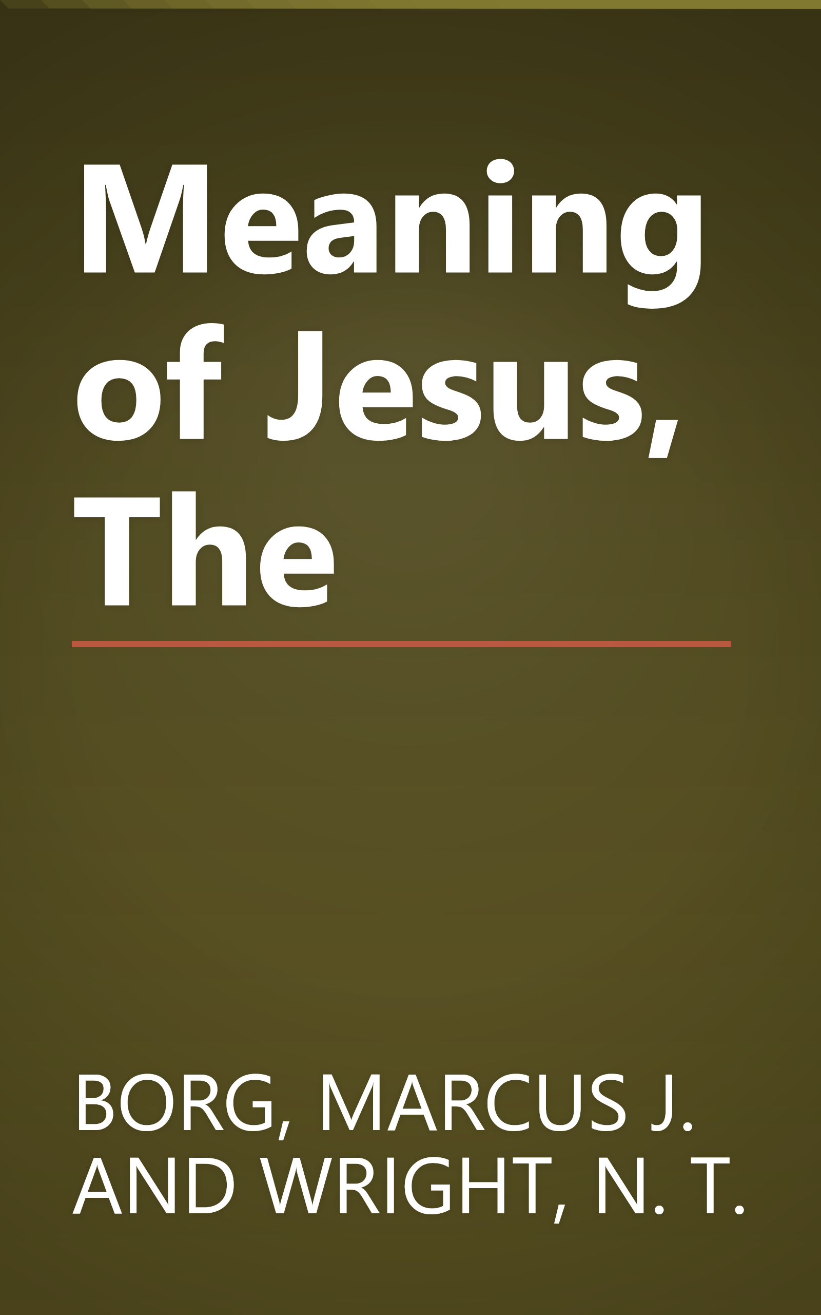 Meaning of Jesus, The book cover