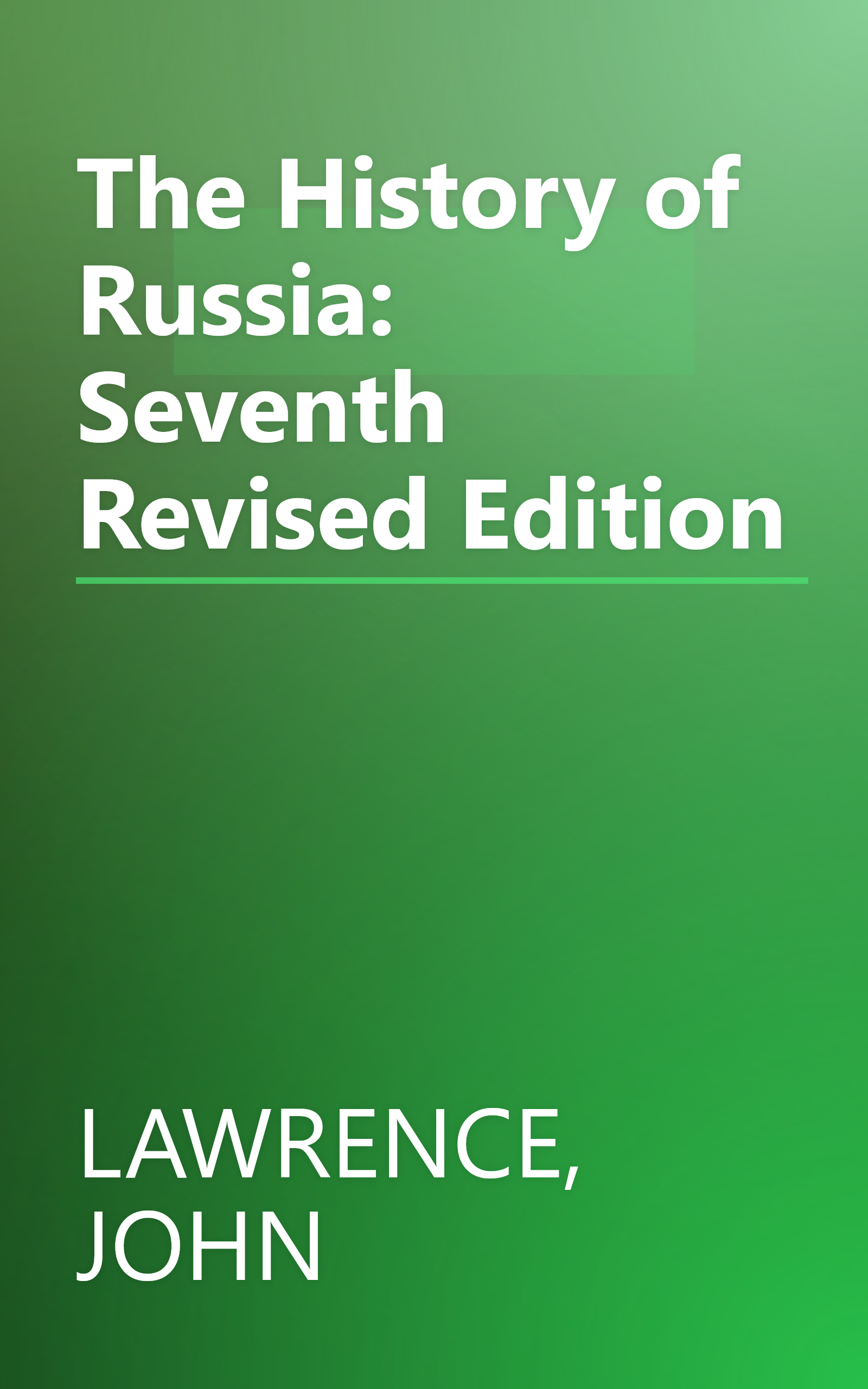 The History of Russia: Seventh Revised Edition book cover