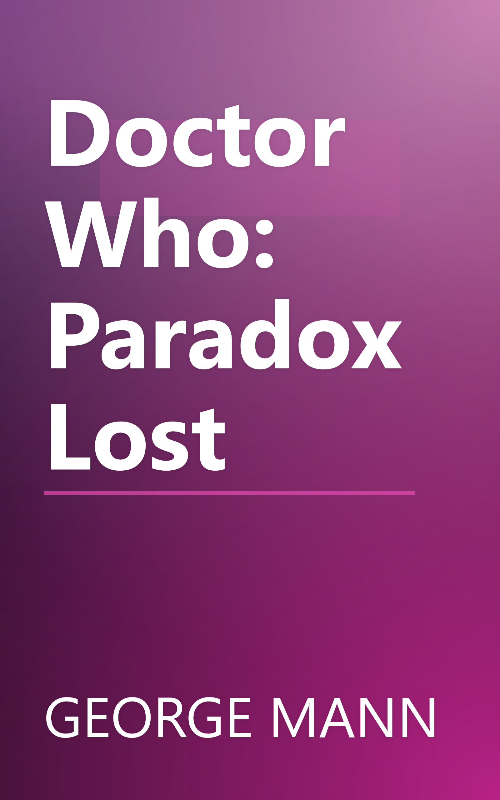 Doctor Who: Paradox Lost book cover