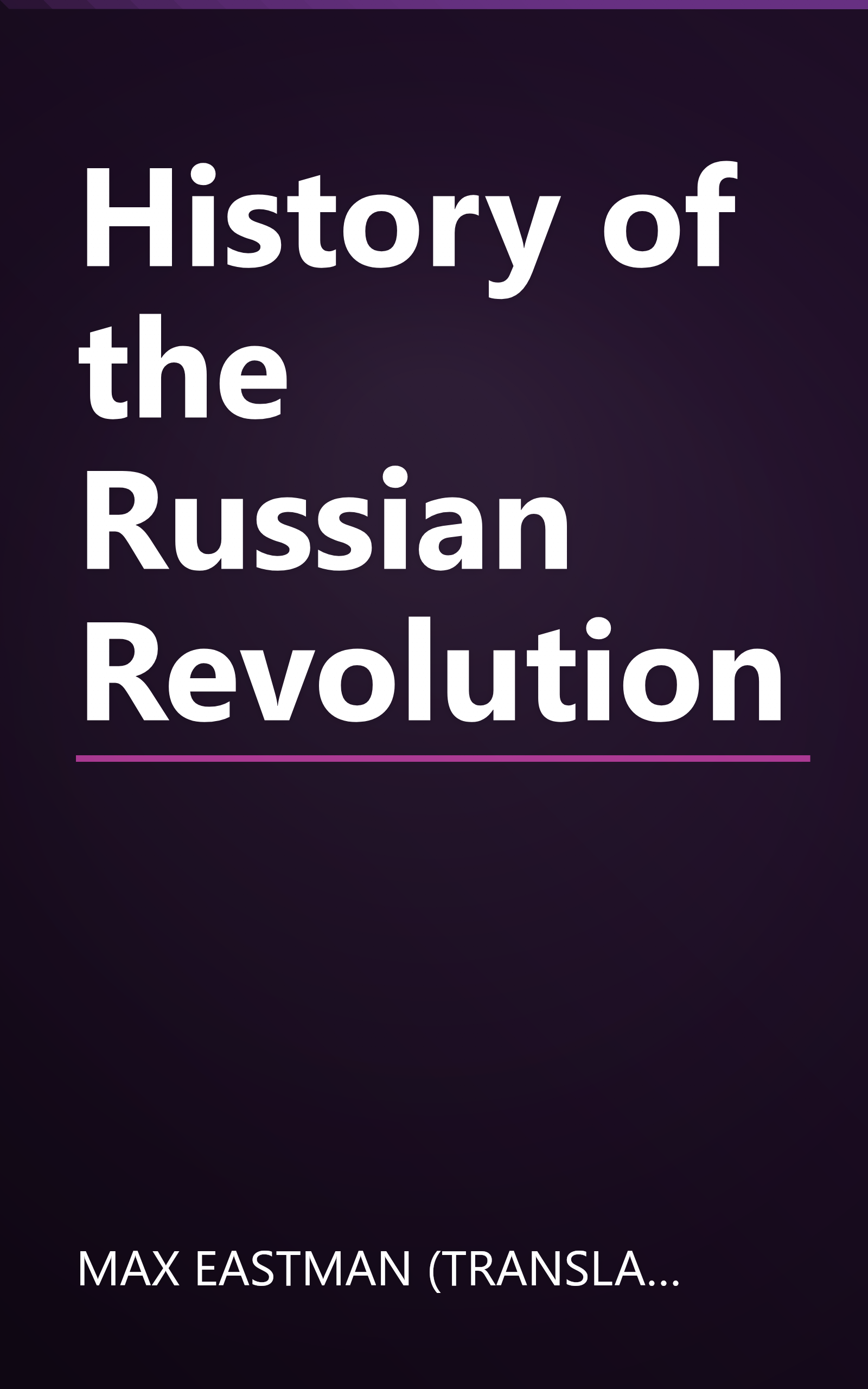 History of the Russian Revolution book cover