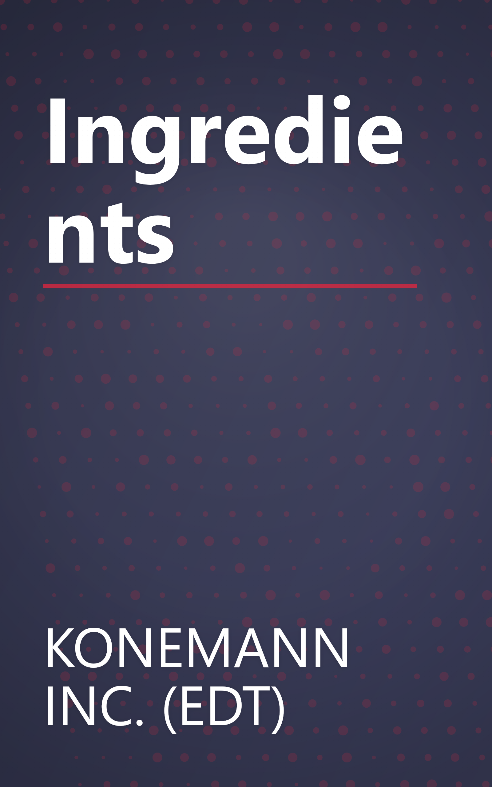 Ingredients book cover