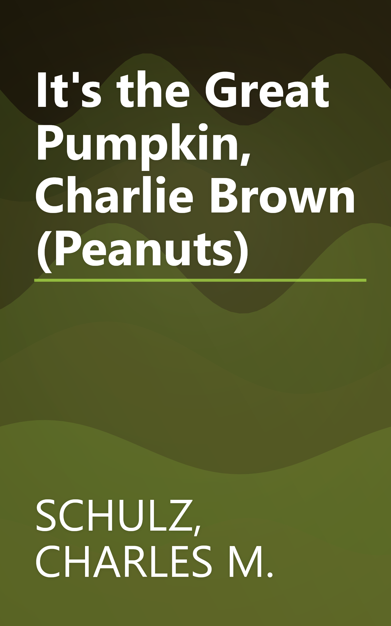 It's the Great Pumpkin, Charlie Brown (Peanuts) book cover