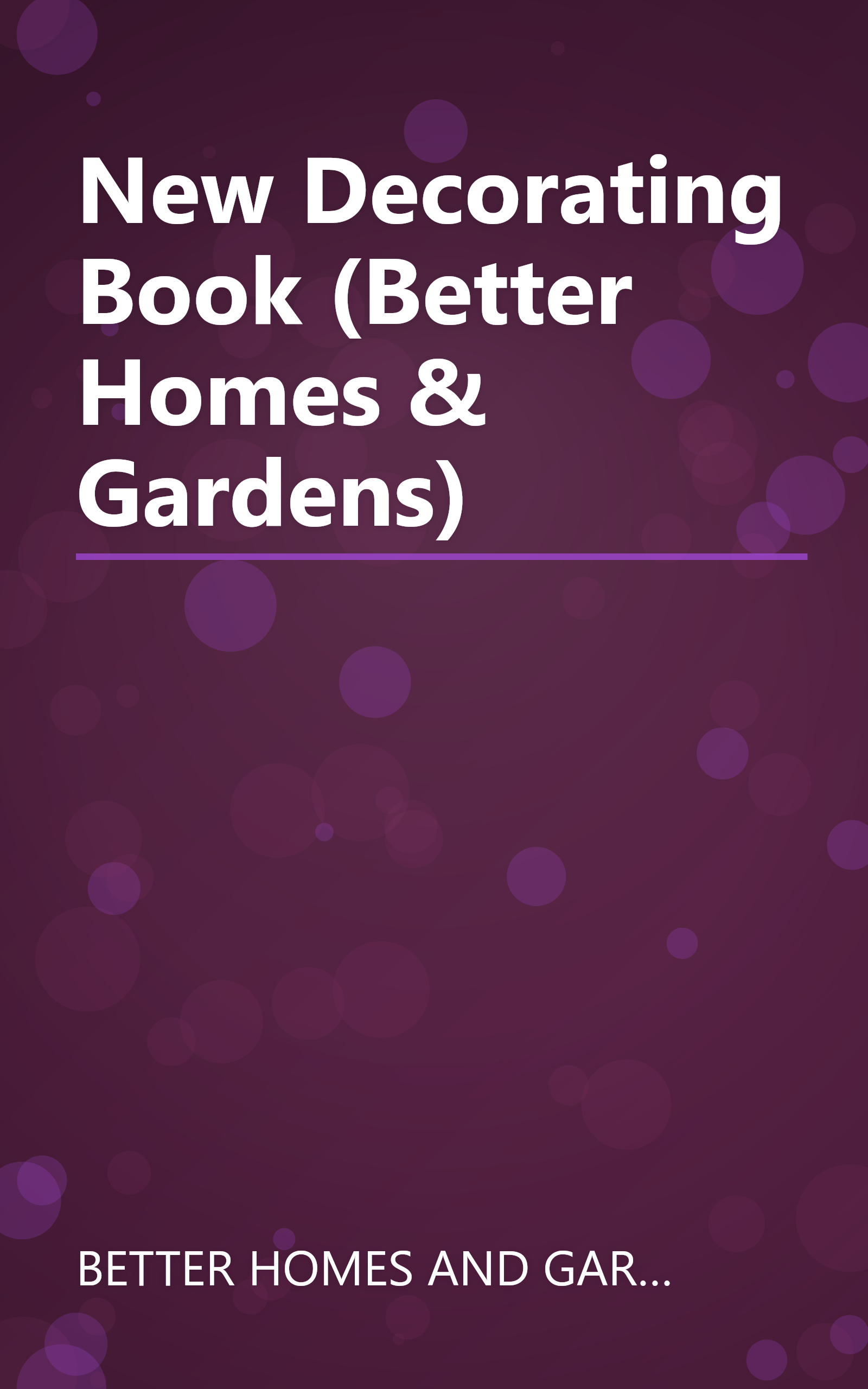 New Decorating Book (Better Homes & Gardens) book cover