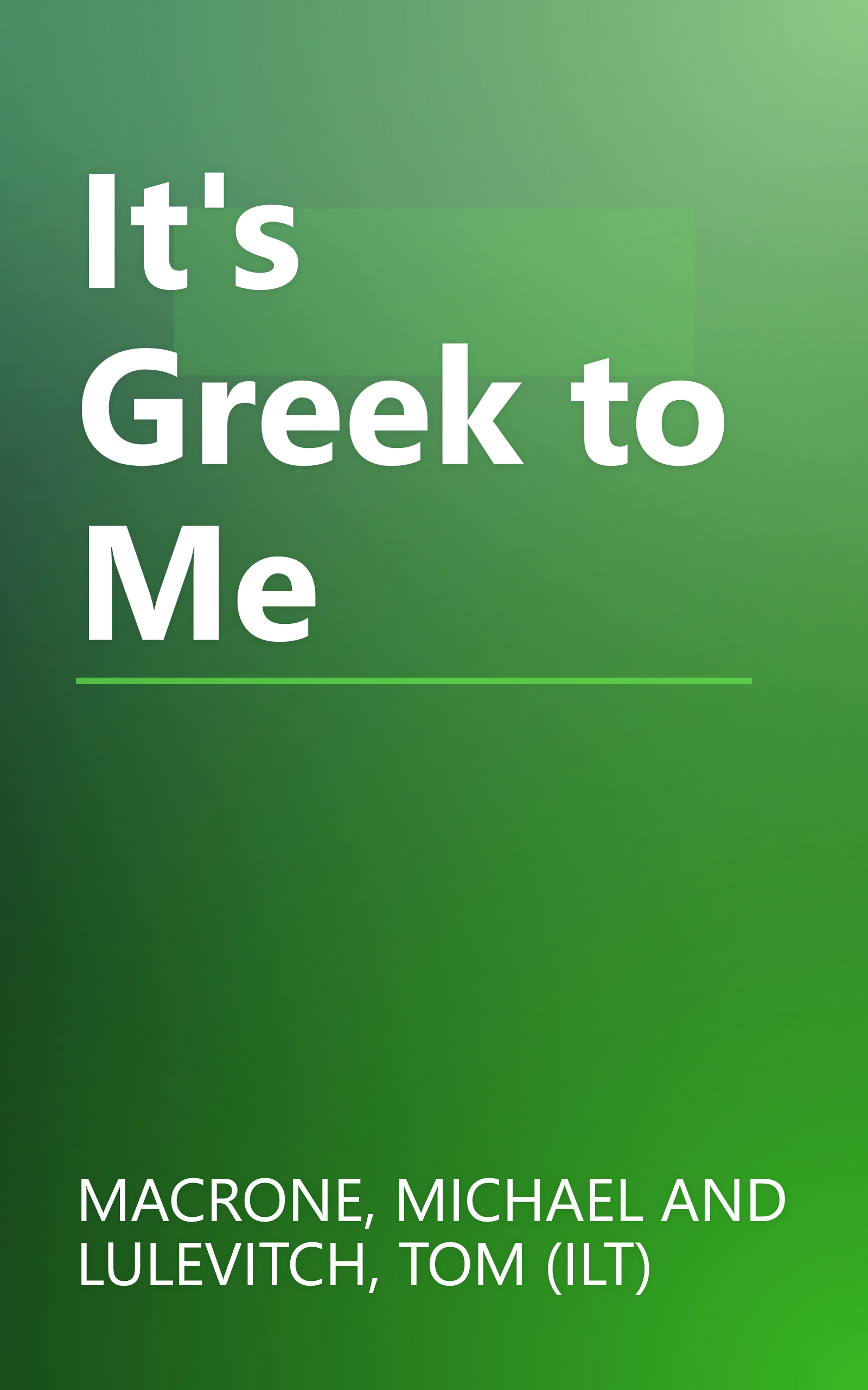 It's Greek to Me book cover