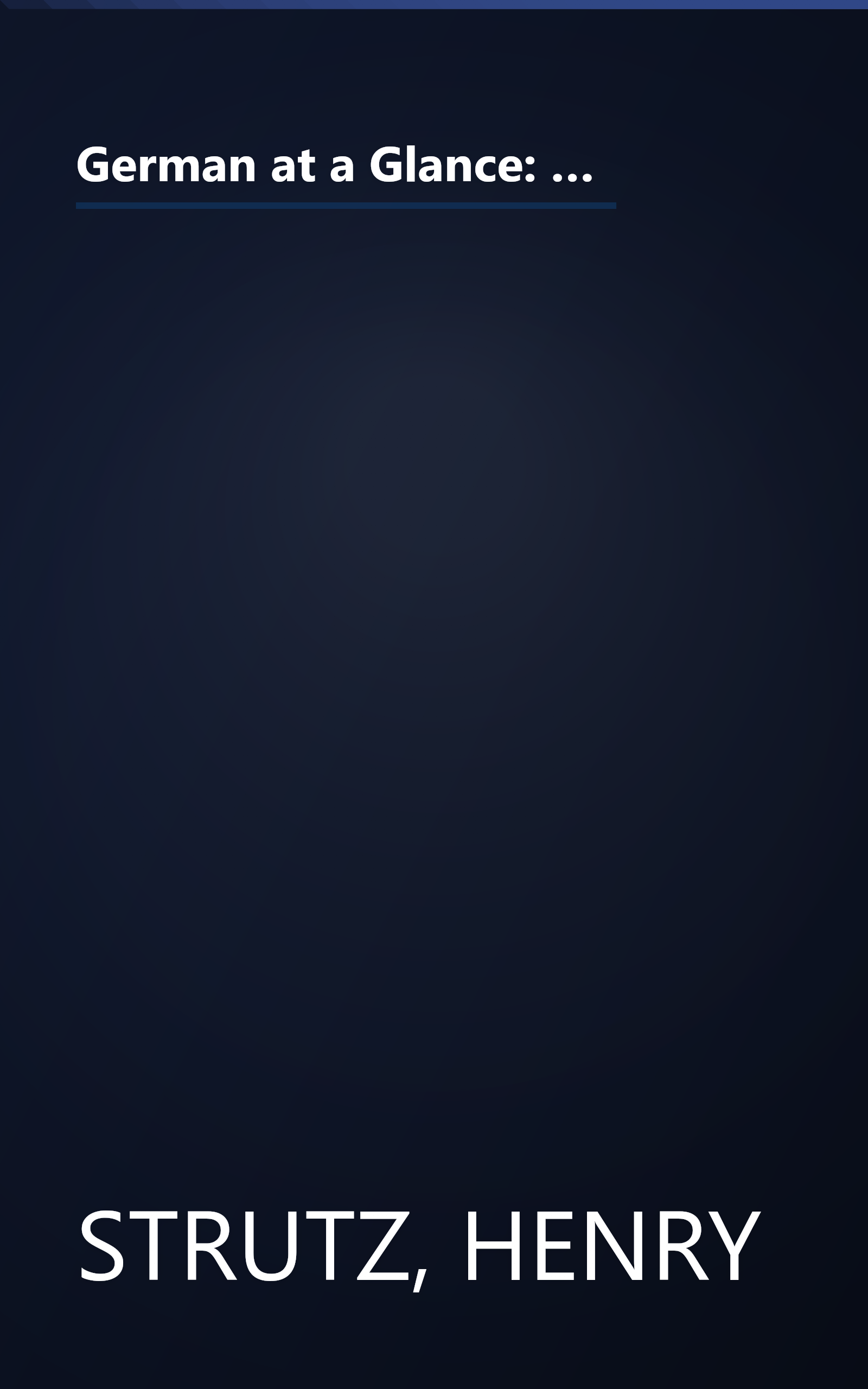 German at a Glance: Phrase Book & Dictionary for Travelers (Barron's Languages at a Glance) (English and German Edition) book cover