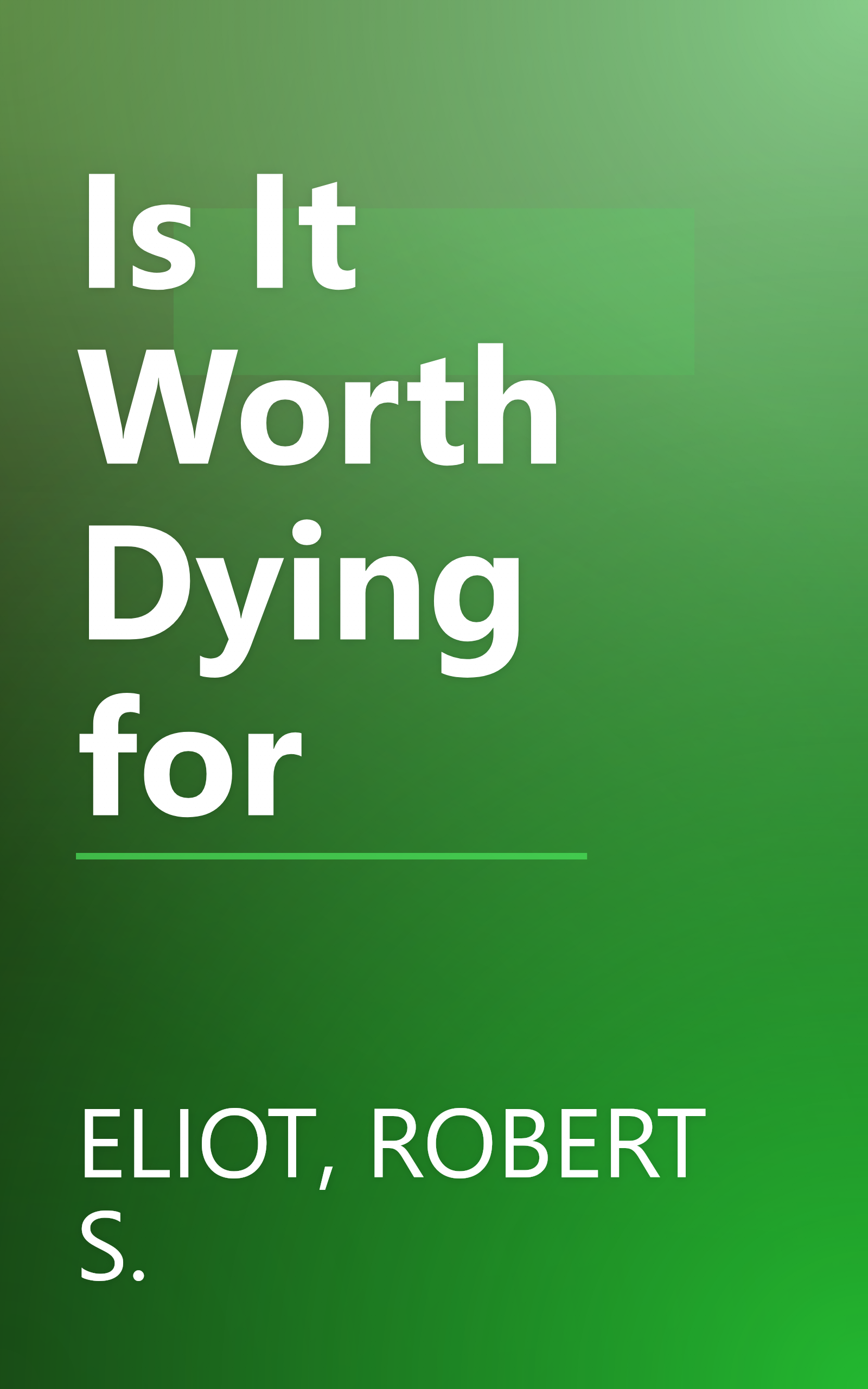 Is It Worth Dying for book cover