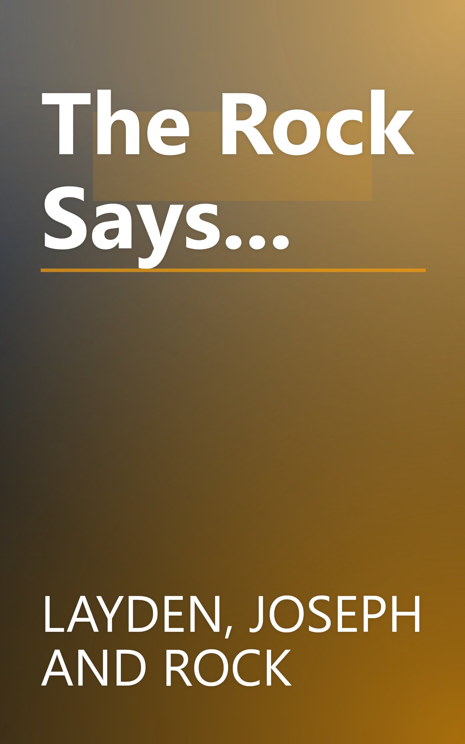 The Rock Says... book cover