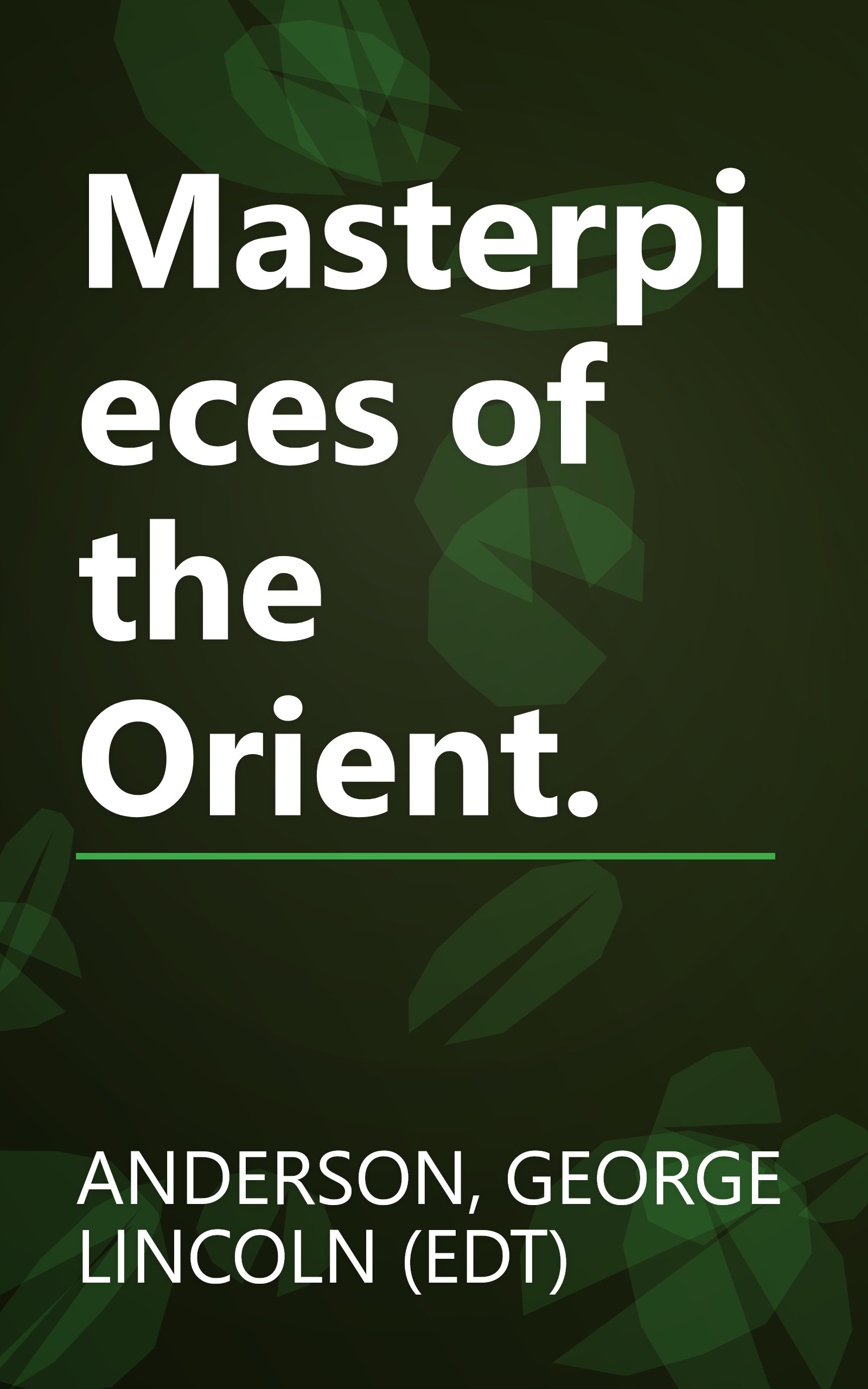 Masterpieces of the Orient. book cover
