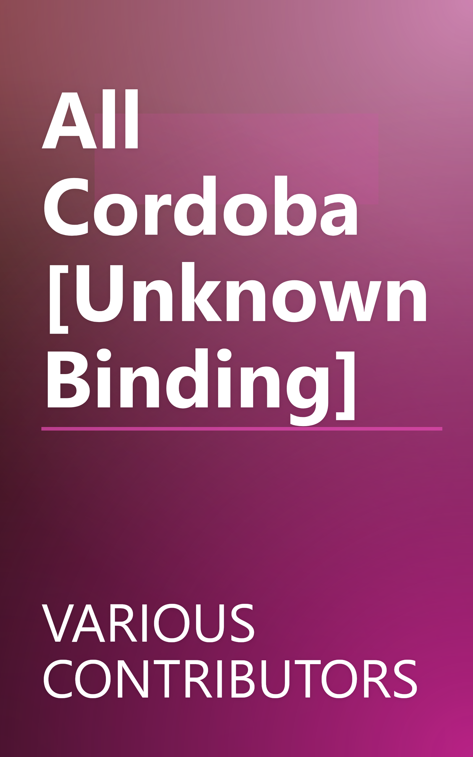 All Cordoba [Unknown Binding] book cover