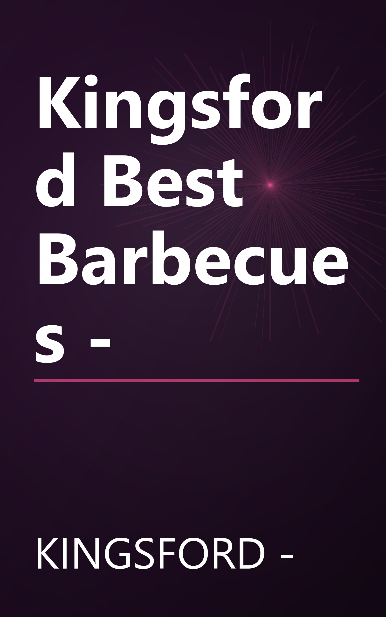 Kingsford Best Barbecues - book cover