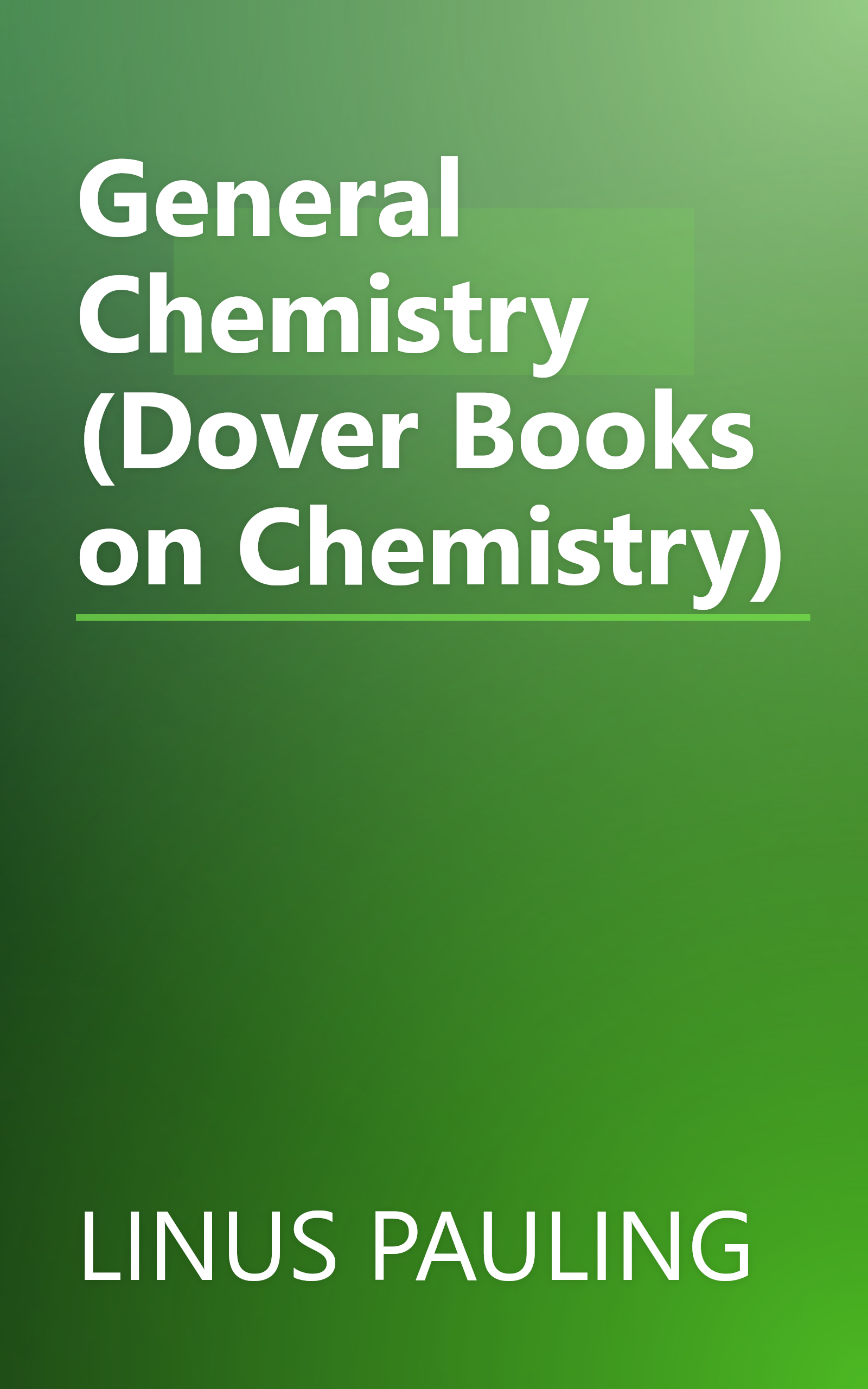General Chemistry (Dover Books on Chemistry) book cover