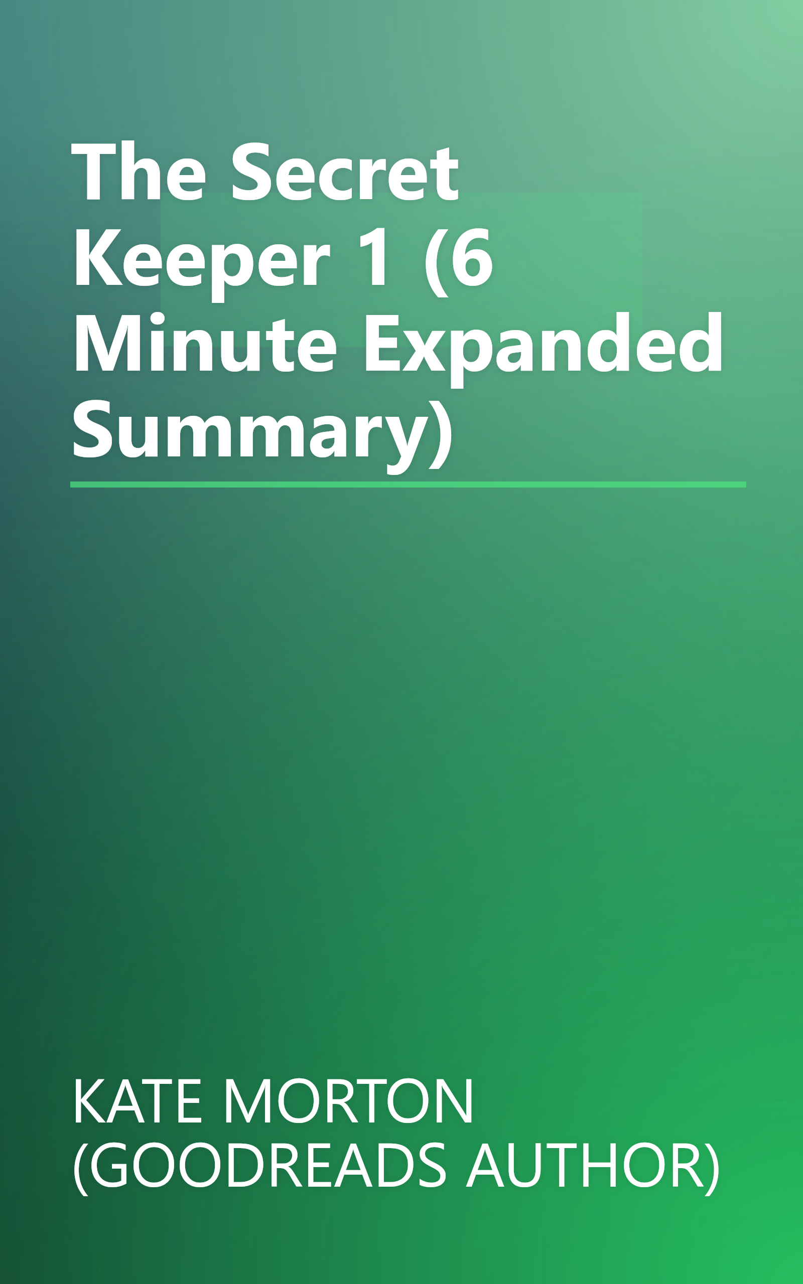 The Secret Keeper 1 (6 Minute   Expanded Summary) book cover