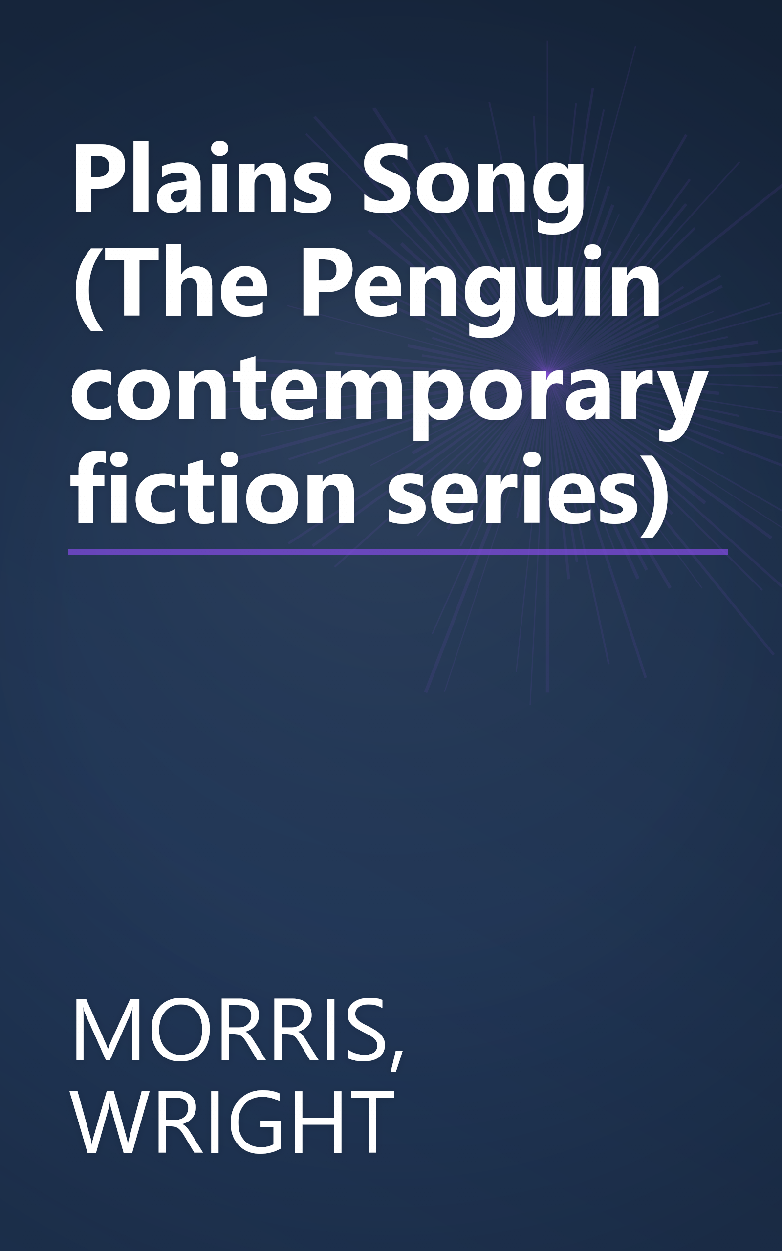 Plains Song (The Penguin contemporary fiction series) book cover
