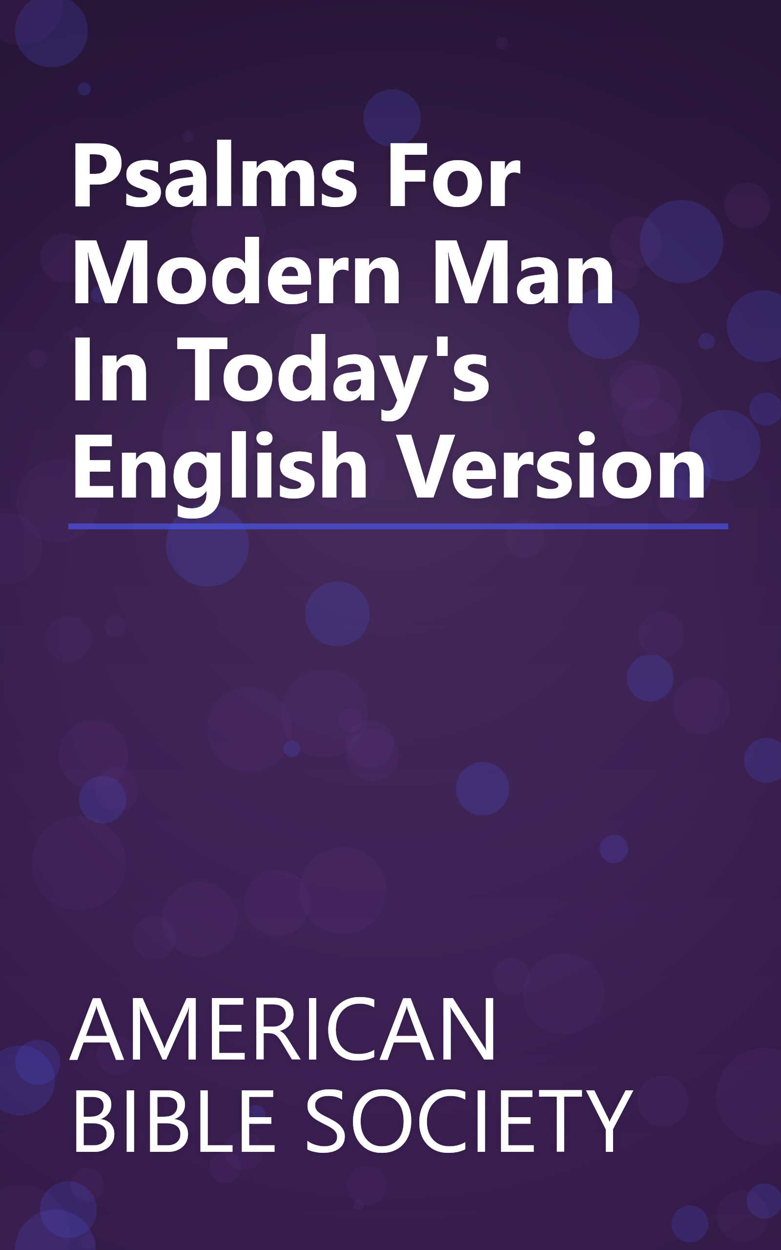 Psalms For  Modern Man In Today's English Version book cover