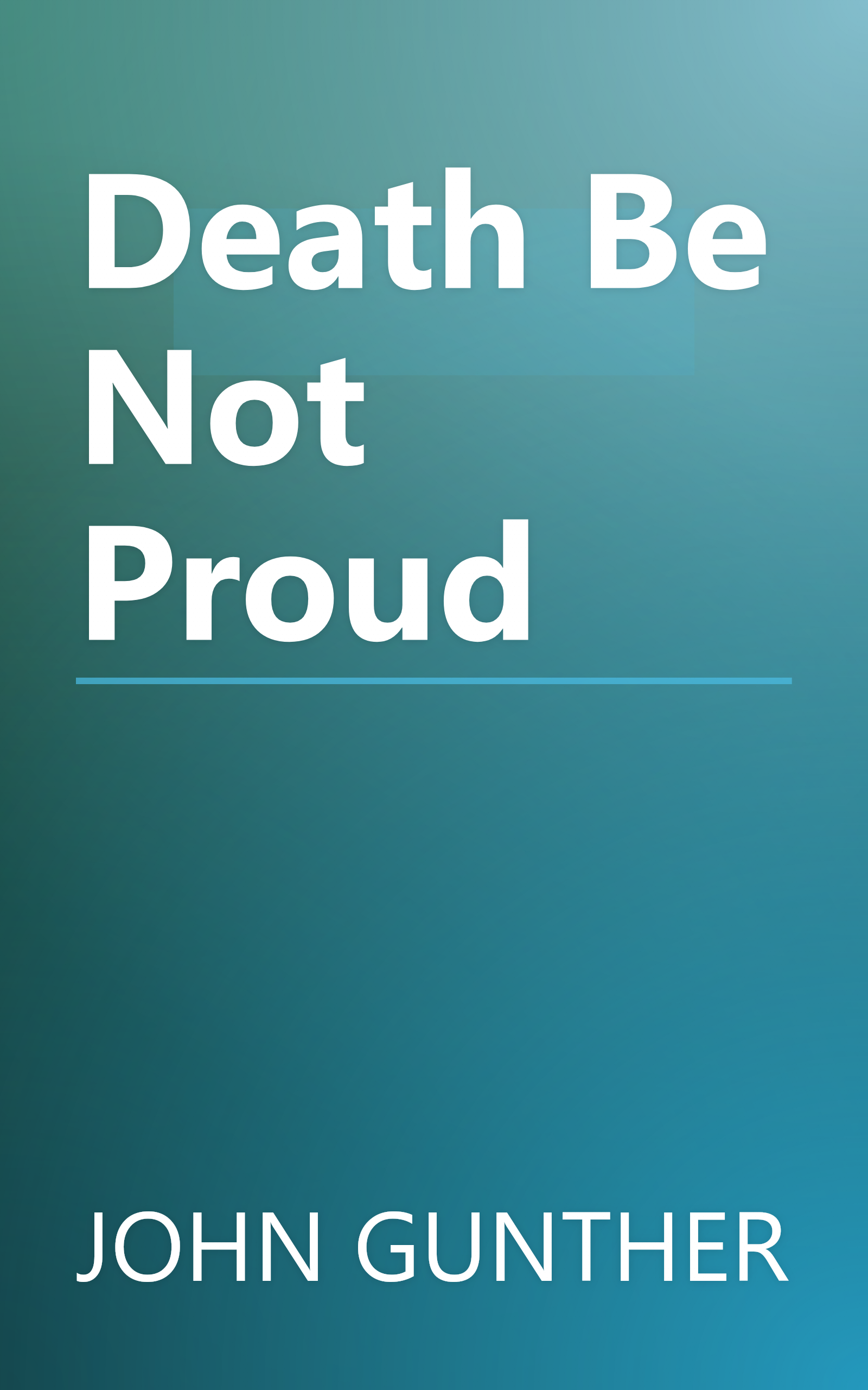 Death Be Not Proud book cover