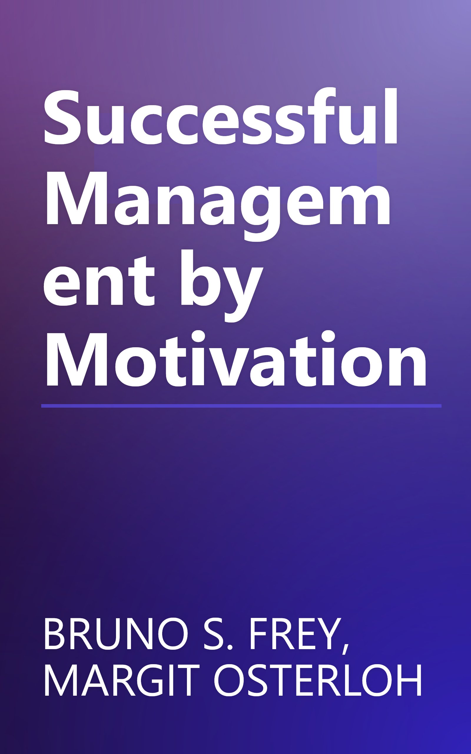 Successful Management by Motivation book cover