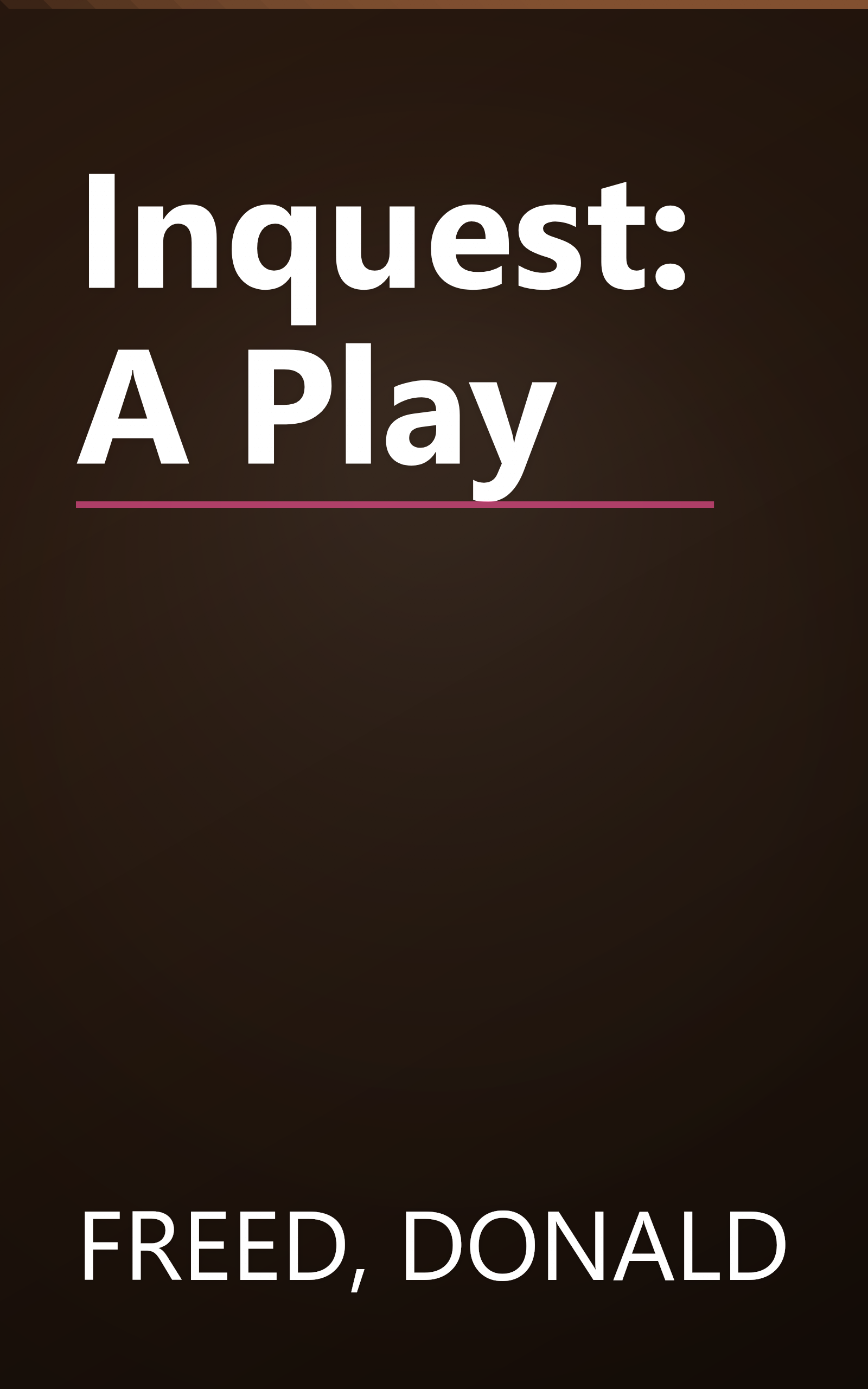 Inquest: A Play book cover
