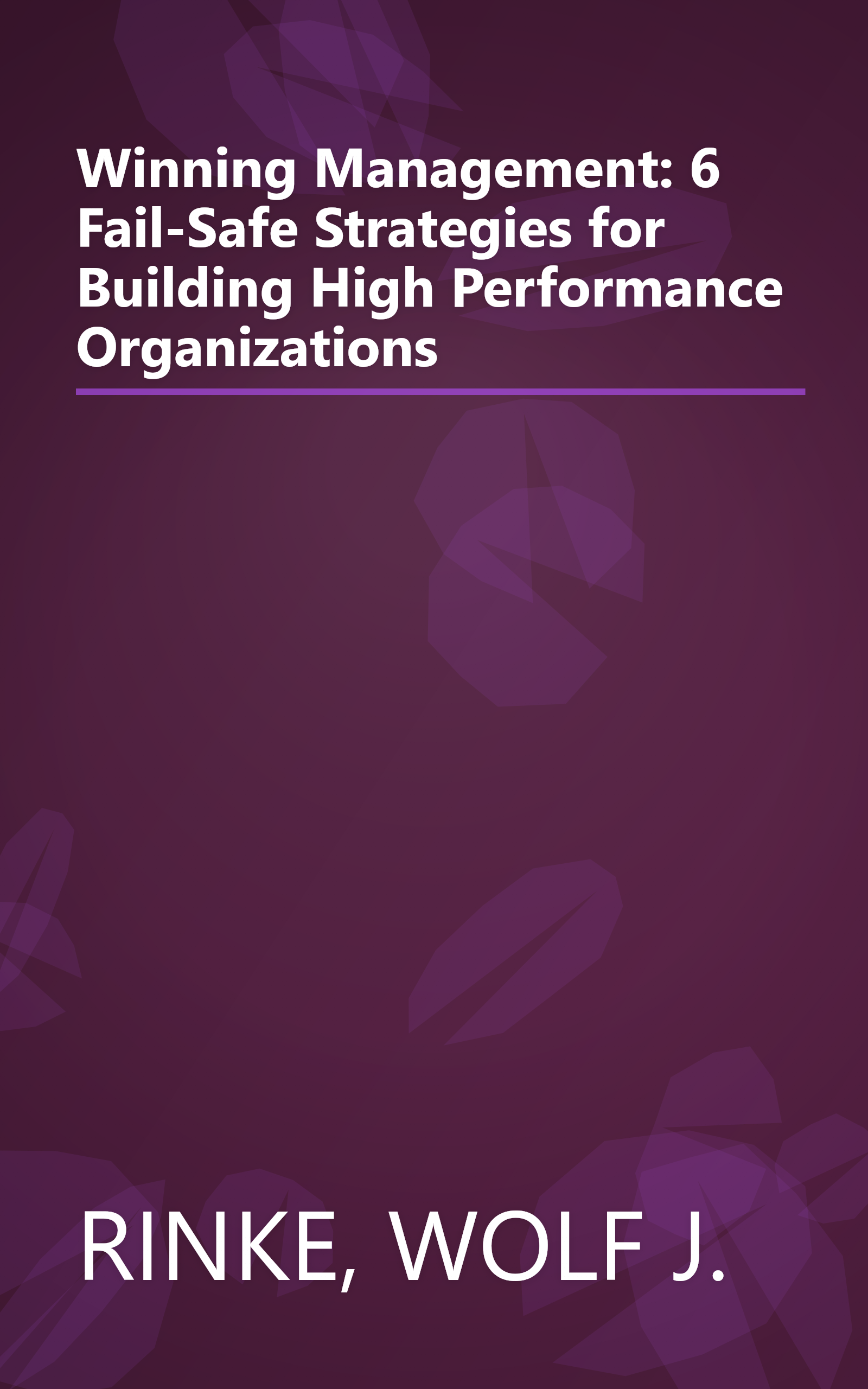Winning Management: 6 Fail-Safe Strategies for Building High Performance Organizations book cover
