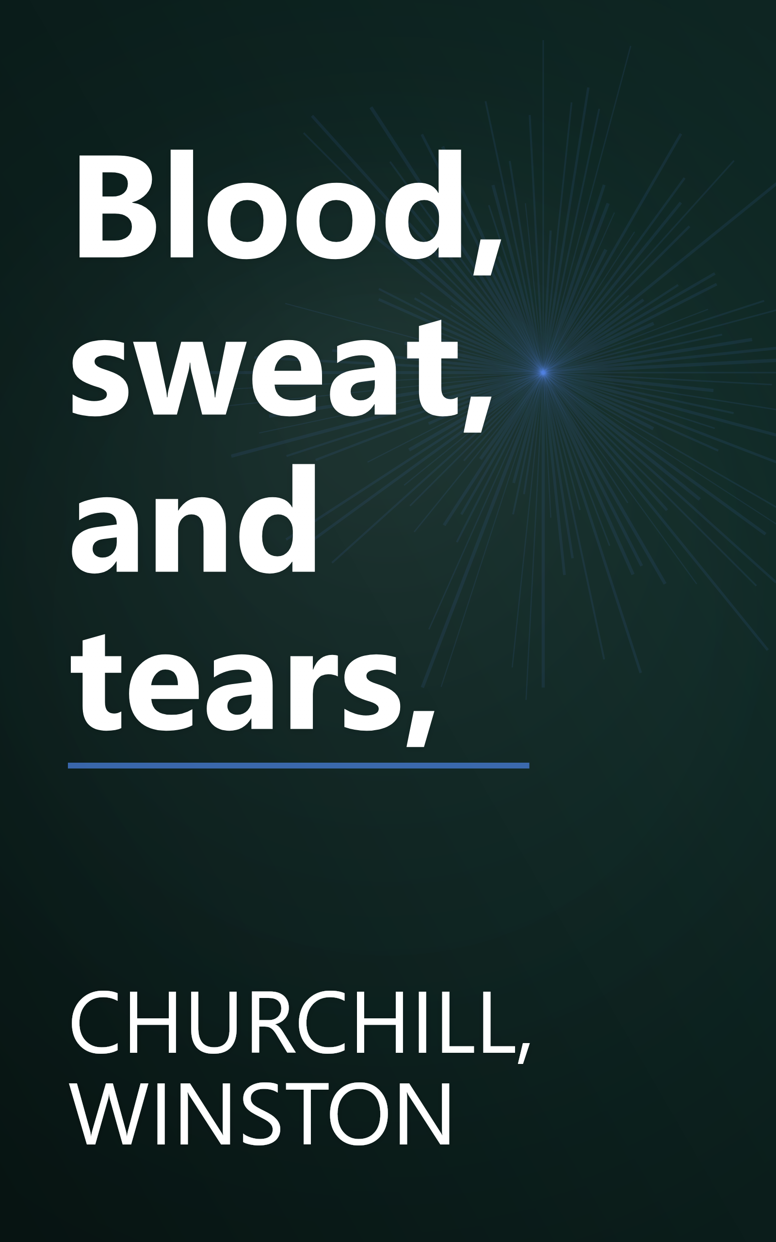 Blood, sweat, and tears, book cover