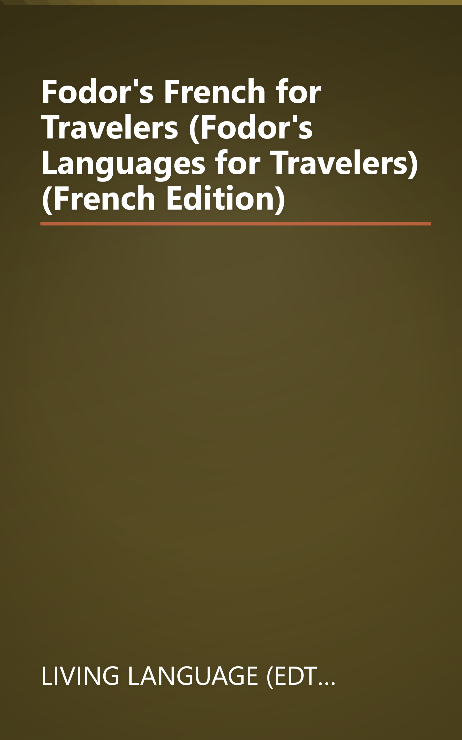 Fodor's French for Travelers (Fodor's Languages for Travelers) (French Edition) book cover