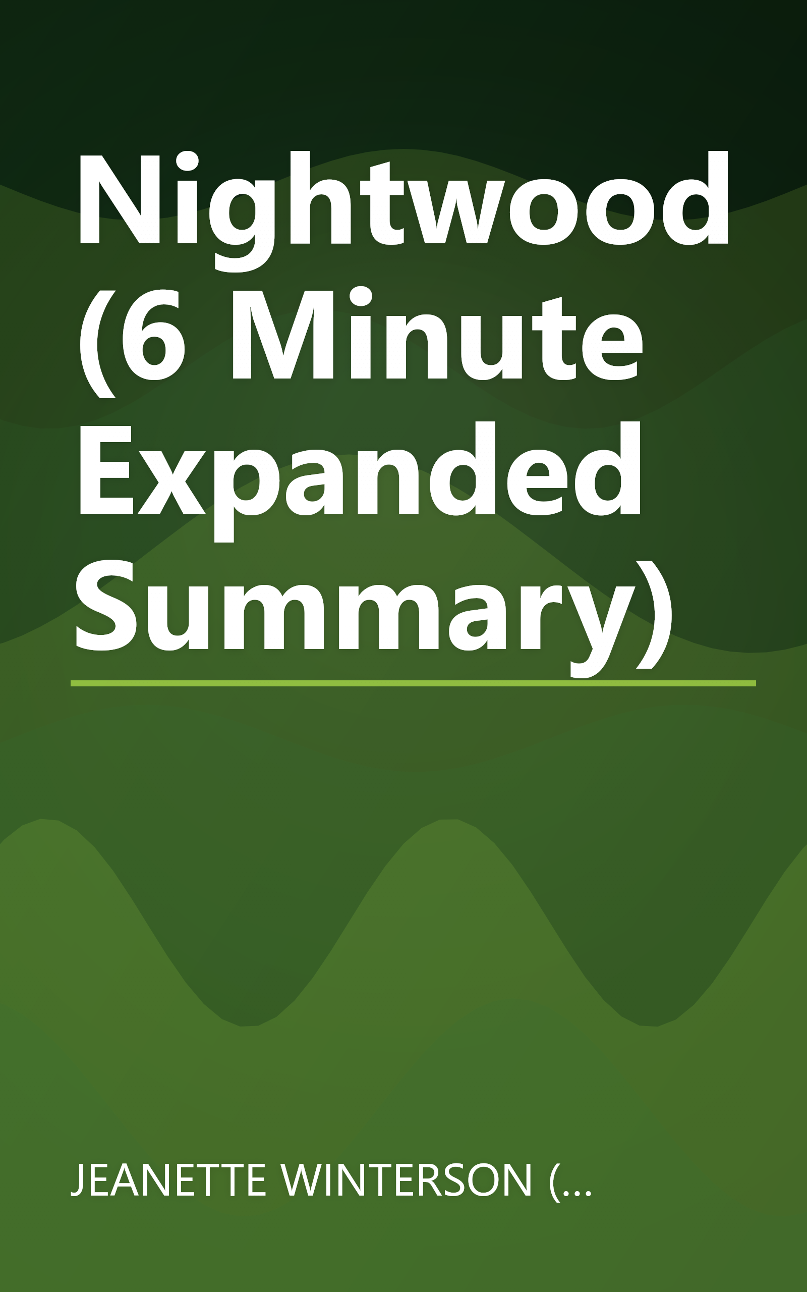 Nightwood (6 Minute   Expanded Summary) book cover