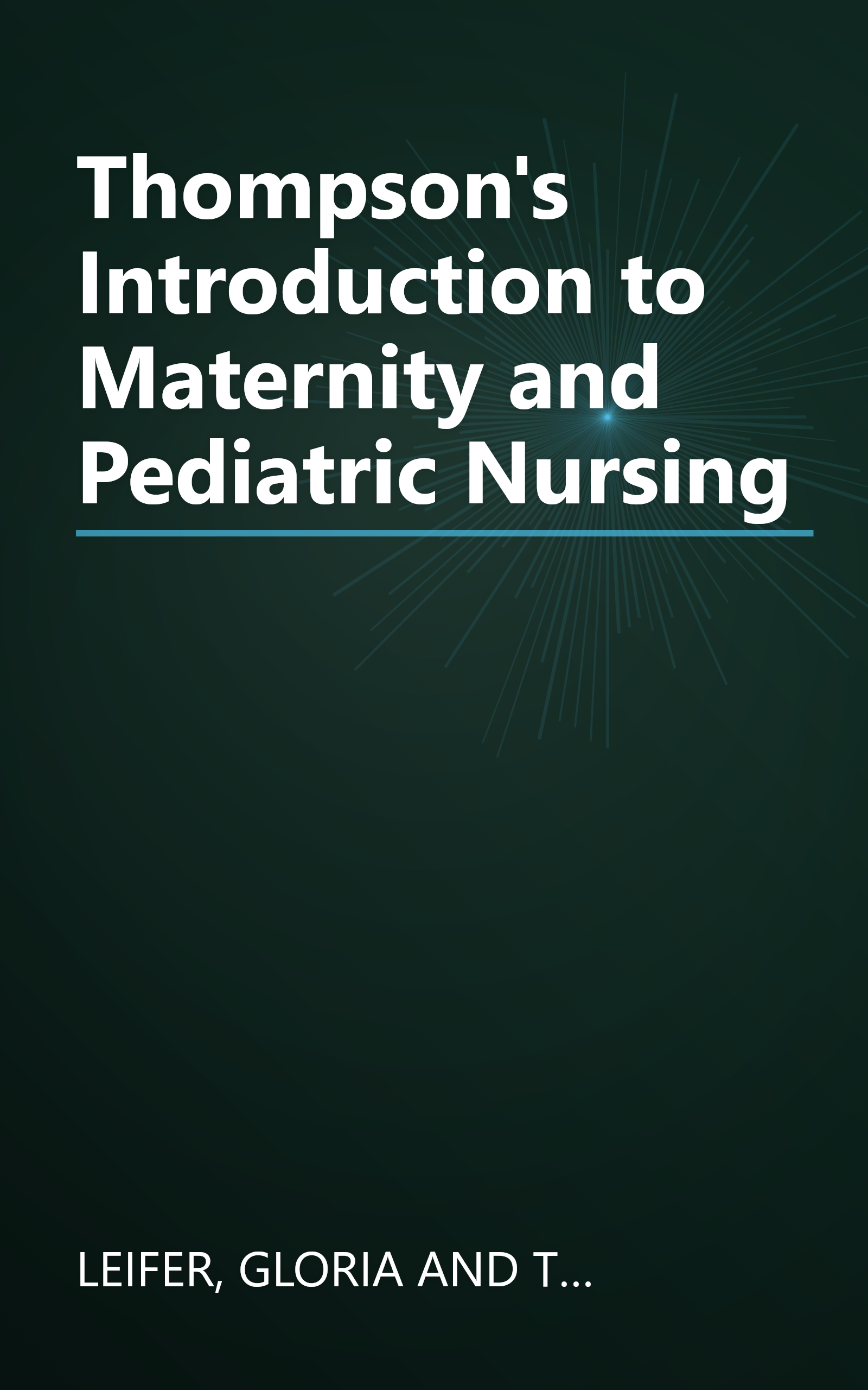 Thompson's Introduction to Maternity and Pediatric Nursing book cover