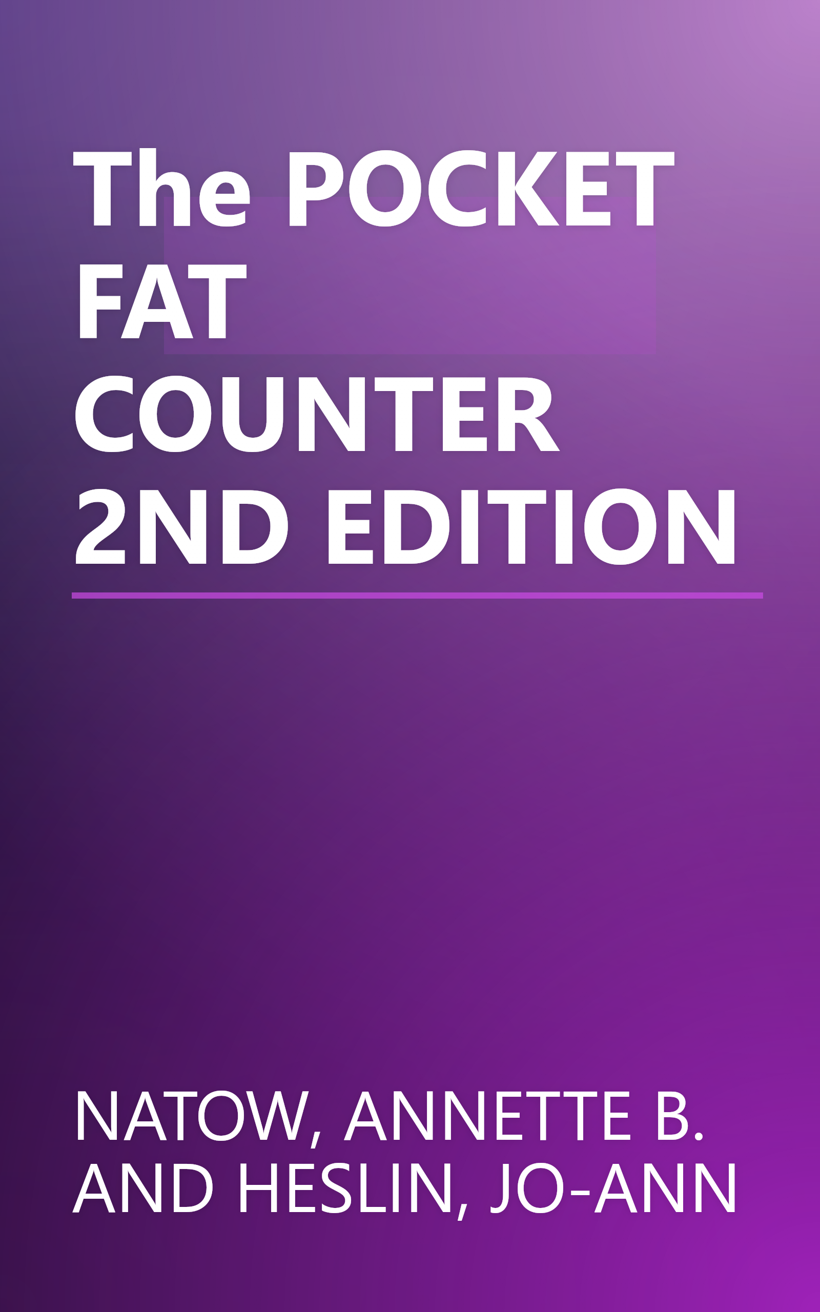 The POCKET FAT COUNTER 2ND EDITION book cover