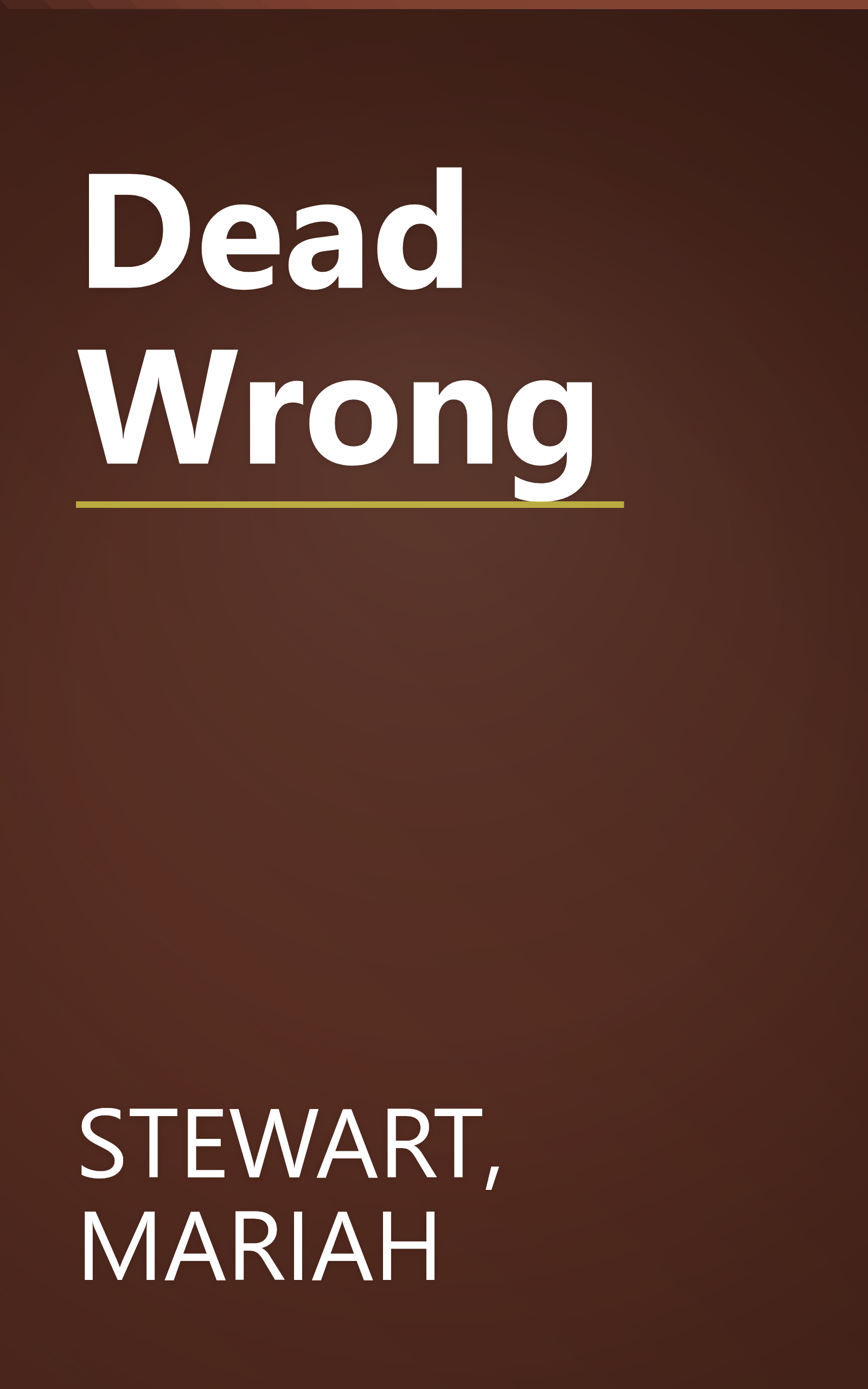 Dead Wrong book cover
