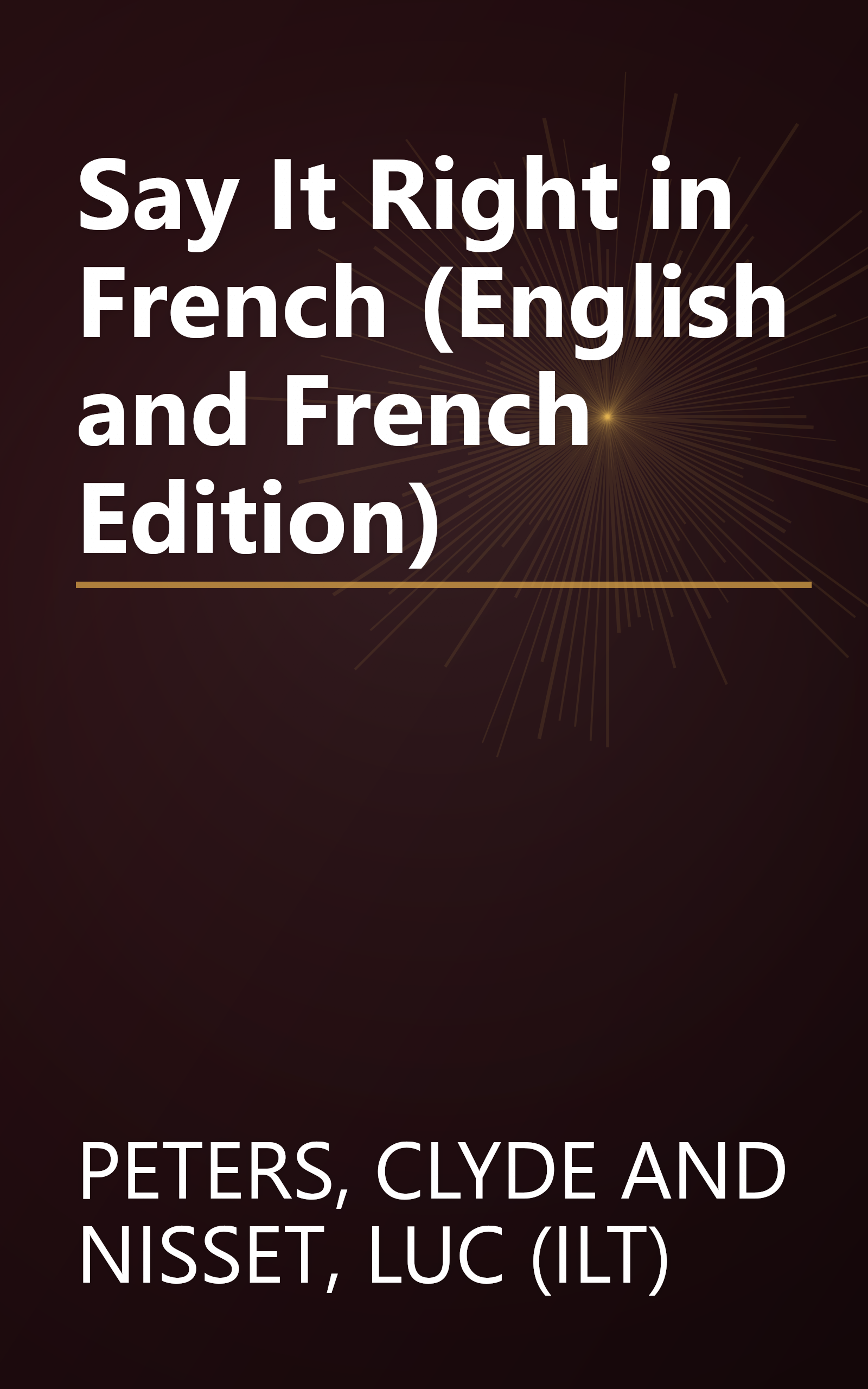 Say It Right in French (English and French Edition) book cover