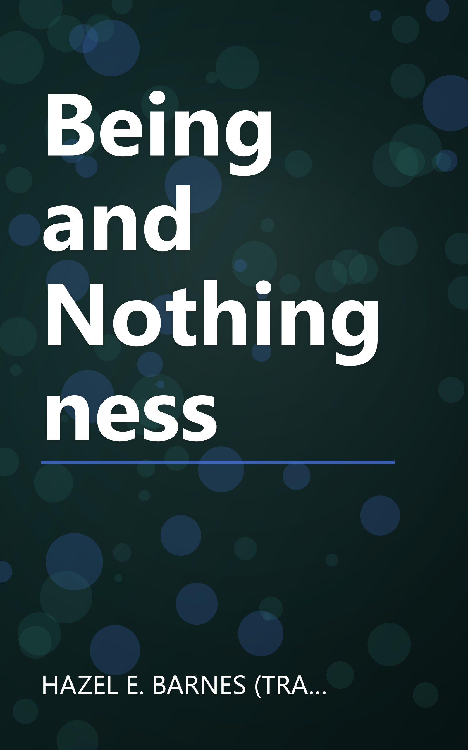 Being and Nothingness book cover