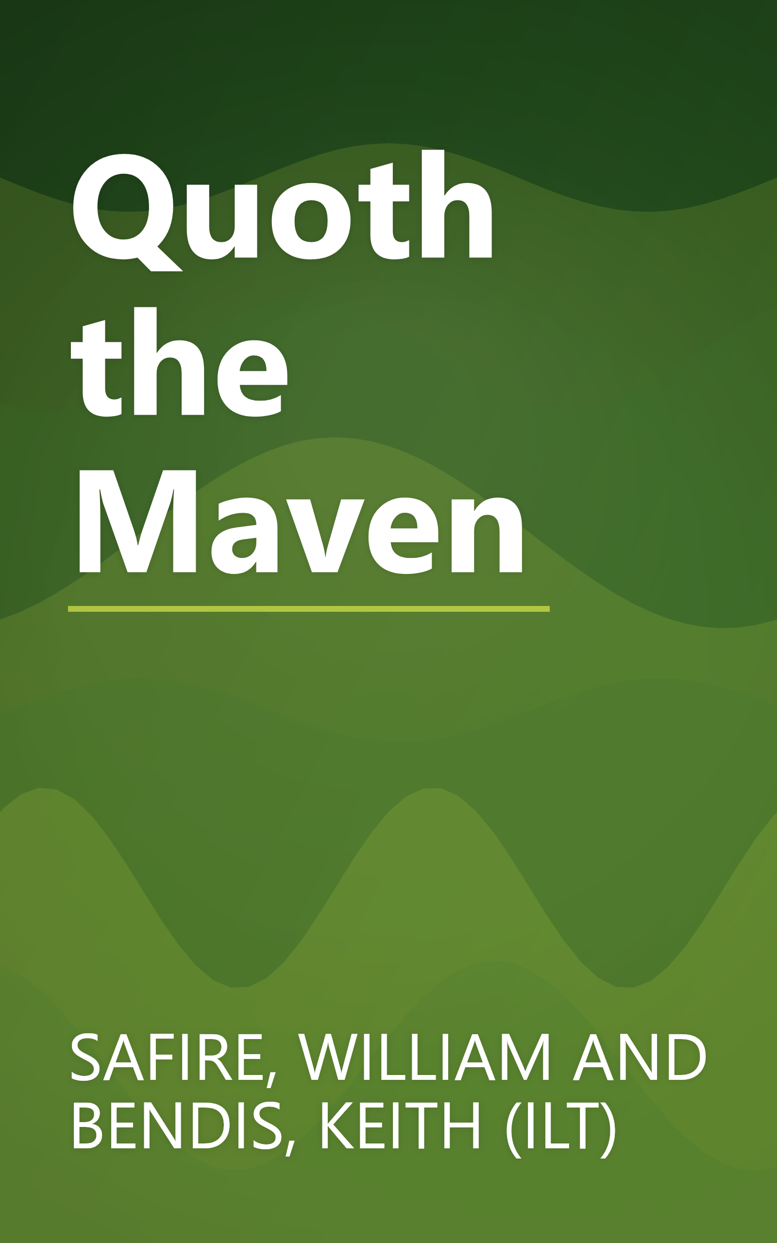 Quoth the Maven book cover