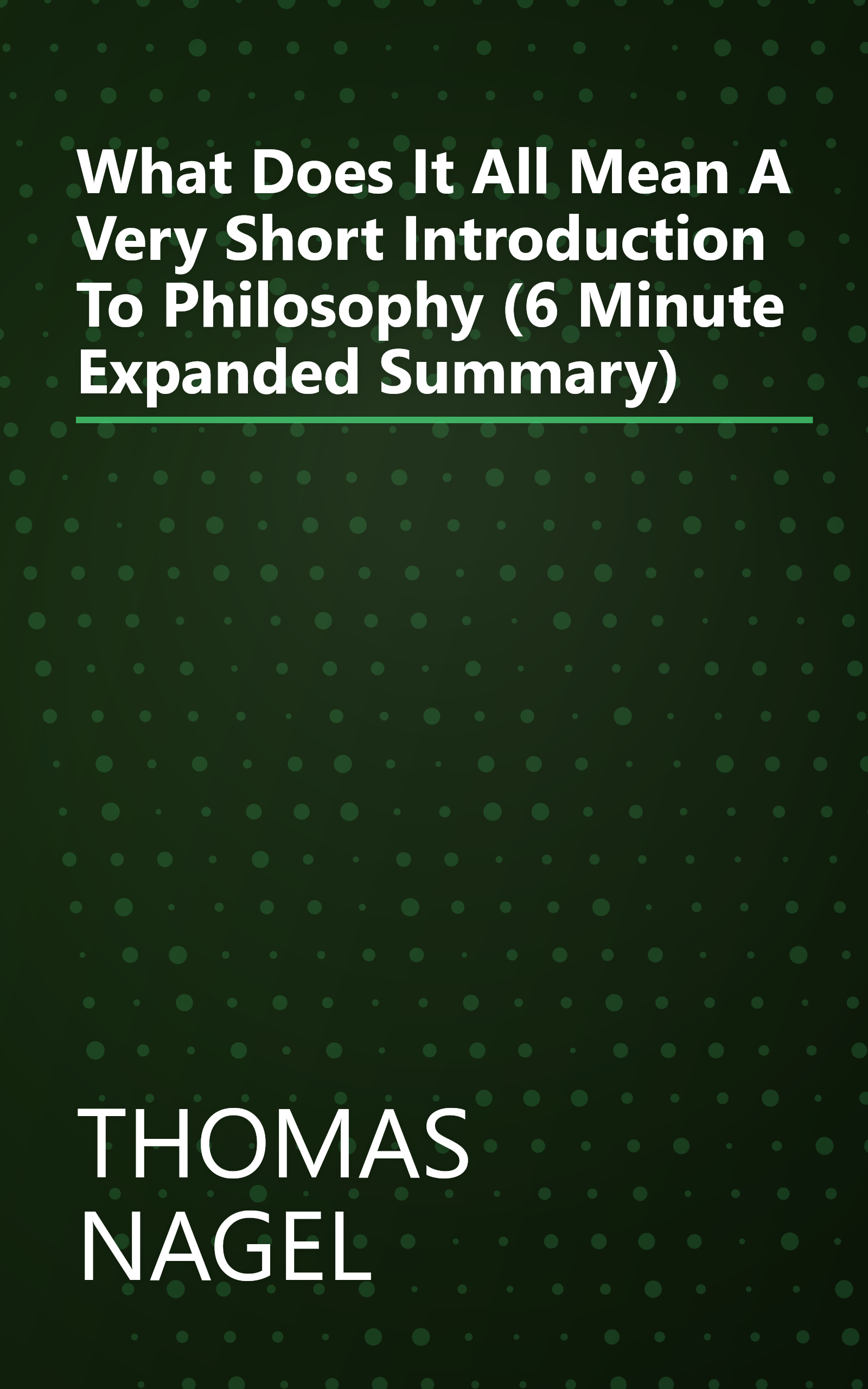 What Does It All Mean  A Very Short Introduction To Philosophy (6 Minute   Expanded Summary) book cover