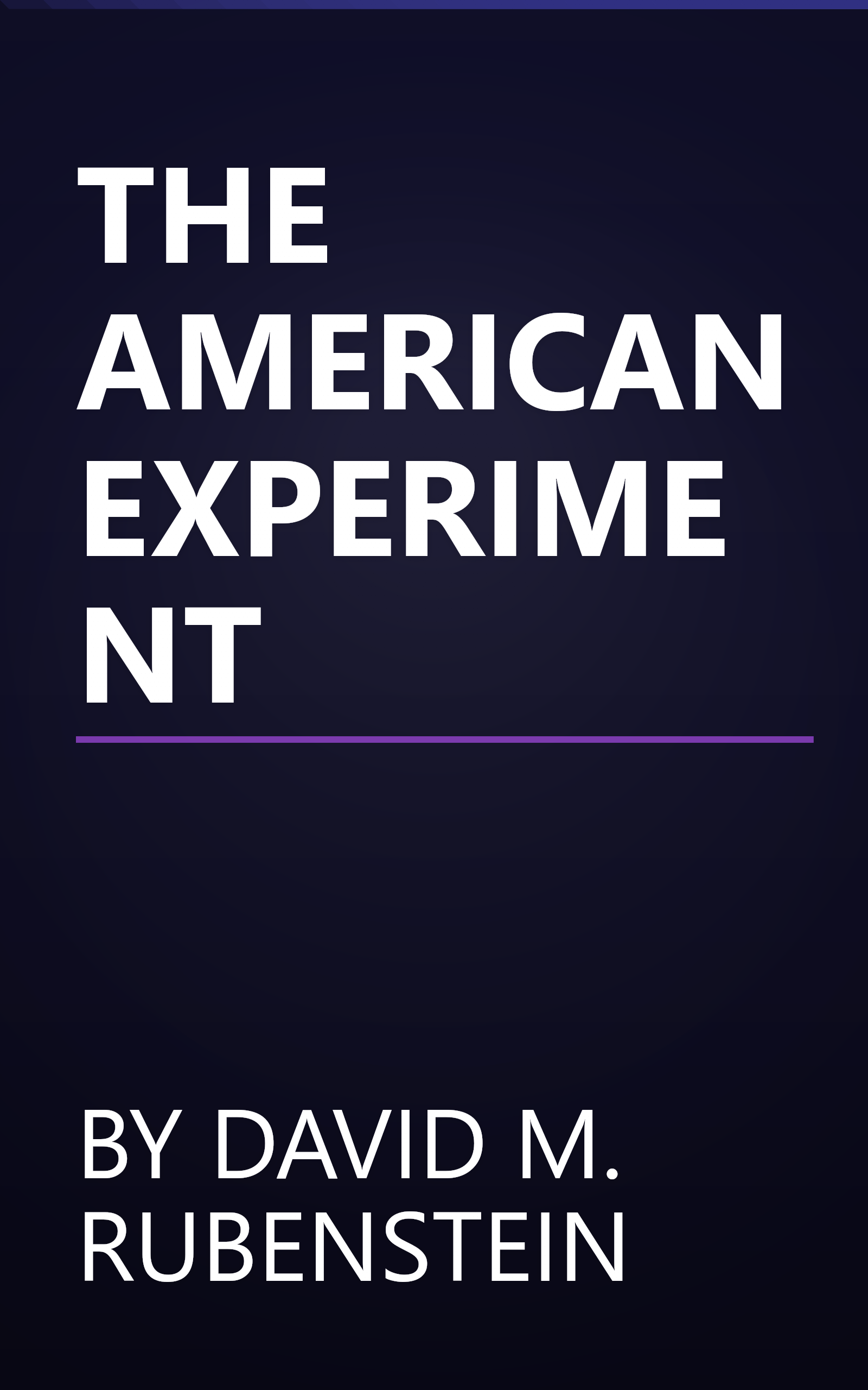 THE AMERICAN EXPERIMENT book cover
