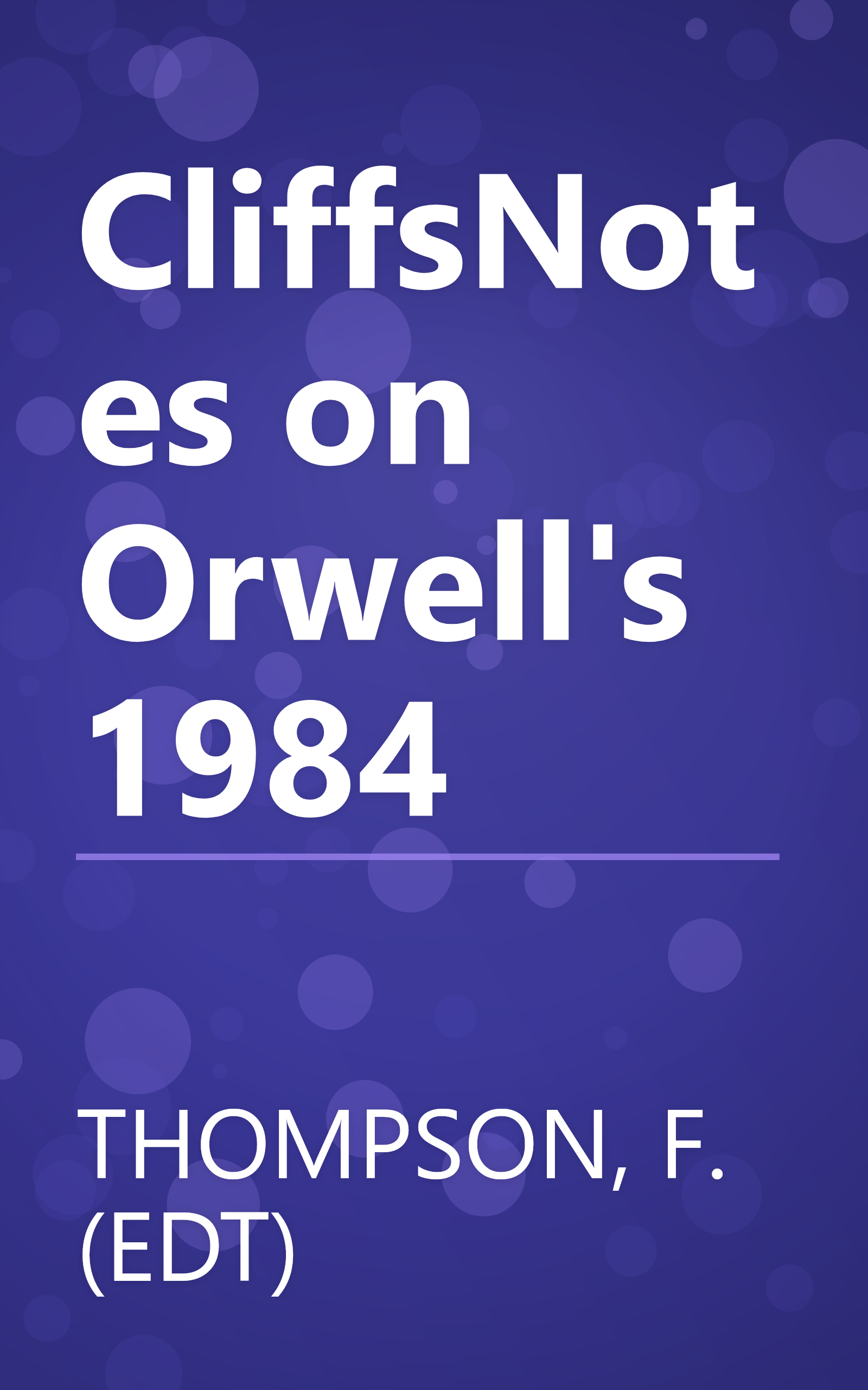 CliffsNotes on Orwell's 1984 book cover