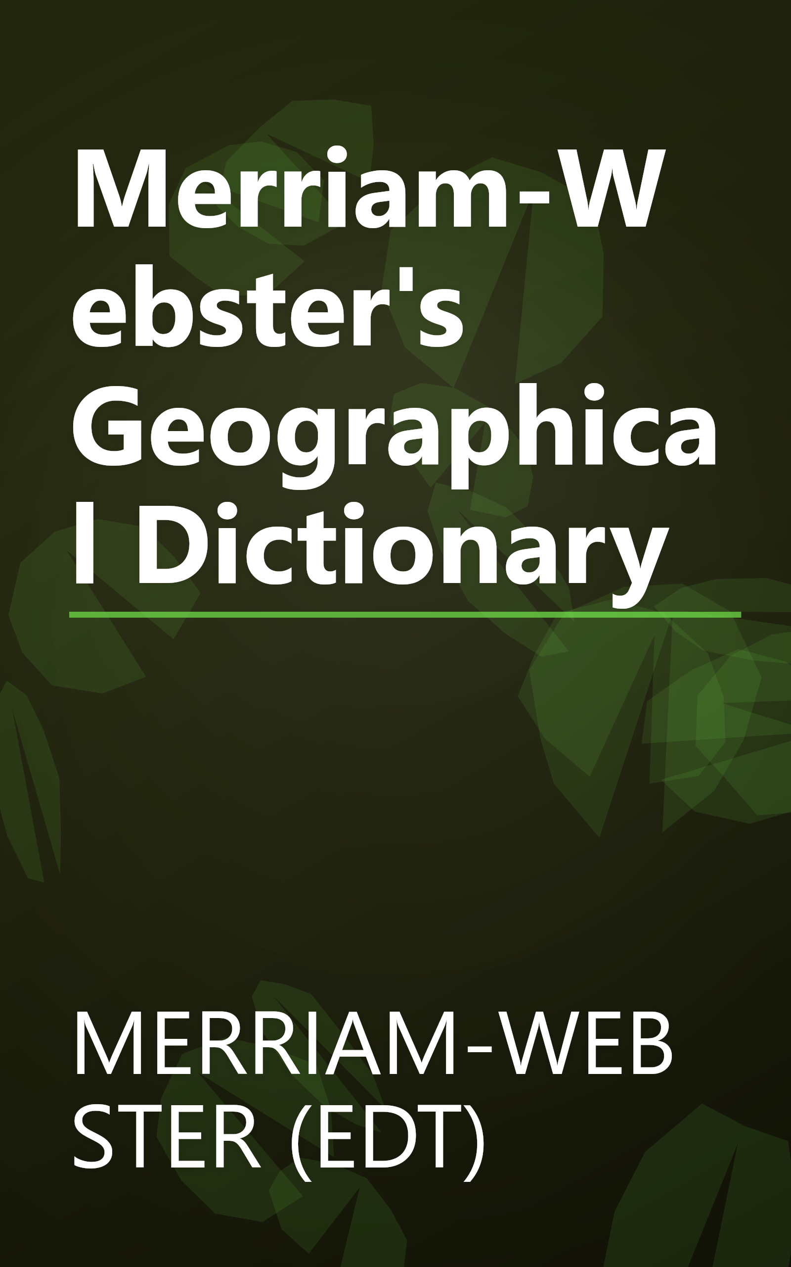 Merriam-Webster's Geographical Dictionary book cover
